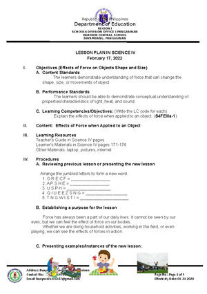 COT Lesson Plan for English 4NEW - Department of Education REGION I ...