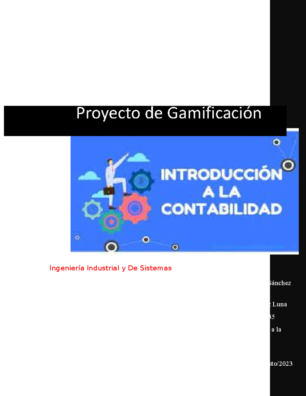 Proyecto gamificacion contabilidad - Proyecto de Gamificación Ingeniería Industrial y De ...