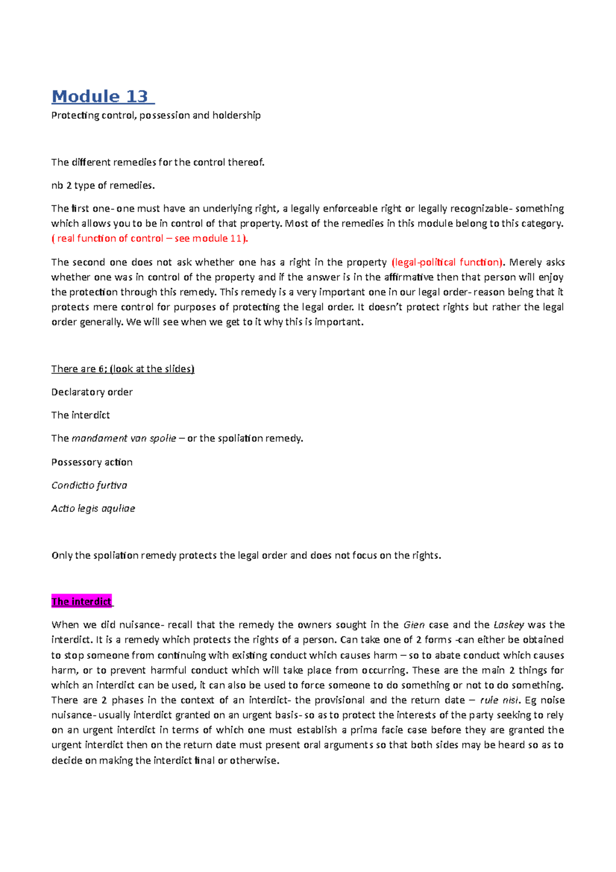 Module 13 - notes for the test and exam purposes - Module 13 Protecting ...