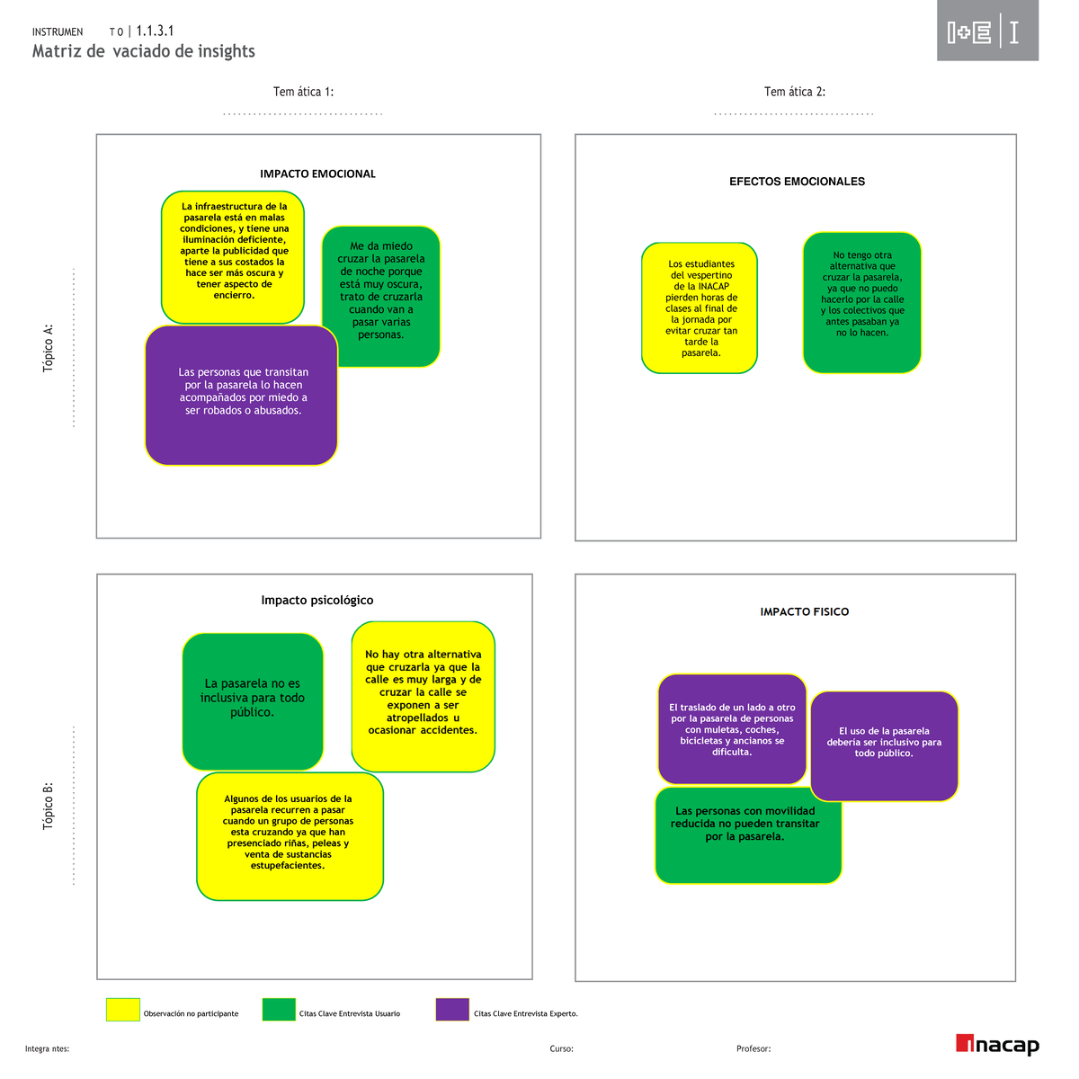 Procesamiento de hallazgos 1 - INSTRUMEN T O | 1.1. Matriz de vaciado ...