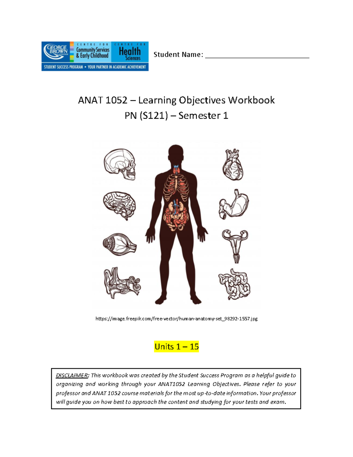 Anatomy Workbook-complete-ANAT1052 Learning Objectives-23Feb21 ...