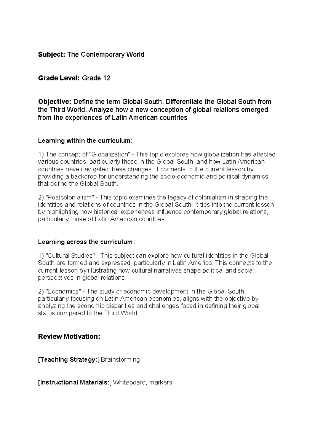 Lesson plan - A conworld (short for constructed world) is an imaginary ...