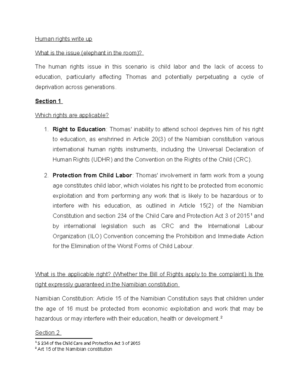 Human rights write up - Human rights write up What is the issue ...