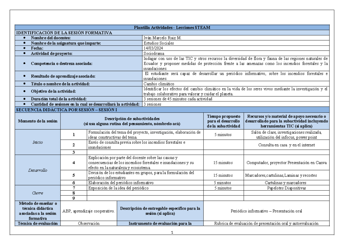RETO 5. Steam Marcelo RUIZ - Plantilla Actividades - Lecciones STEAM ...