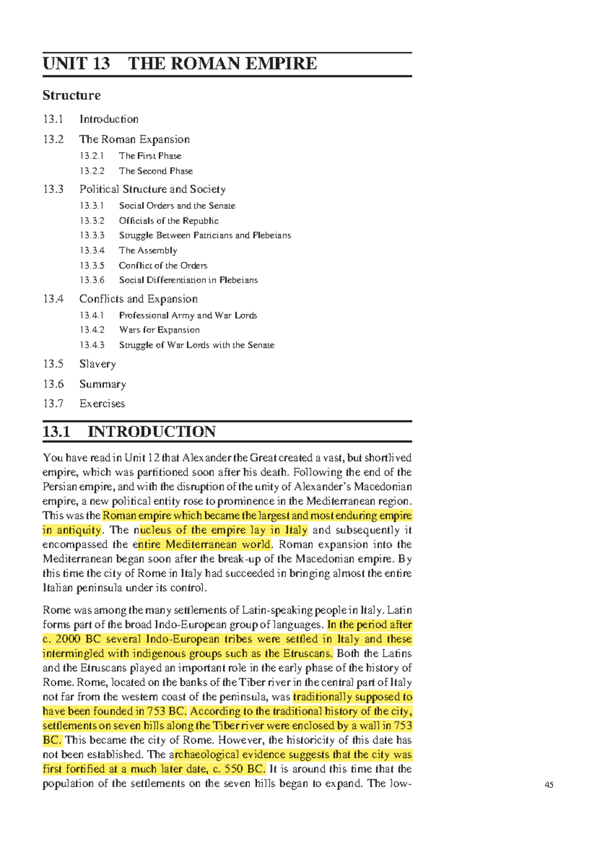 Romans ignou - Good - UNIT 13 THE ROMAN EMPIRE Structure 13 ...