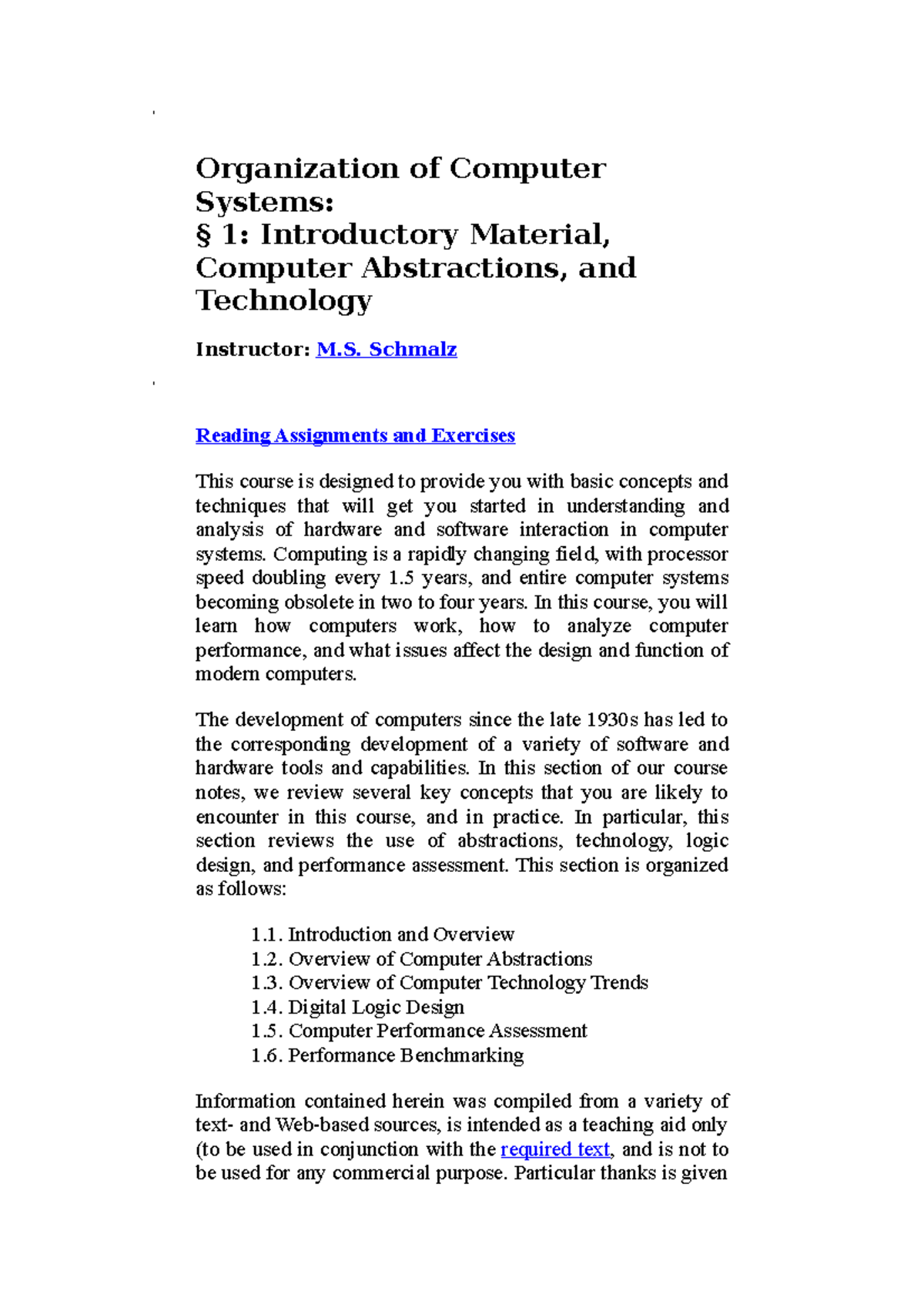 Computer organisation - Organization of Computer Systems: § 1 ...
