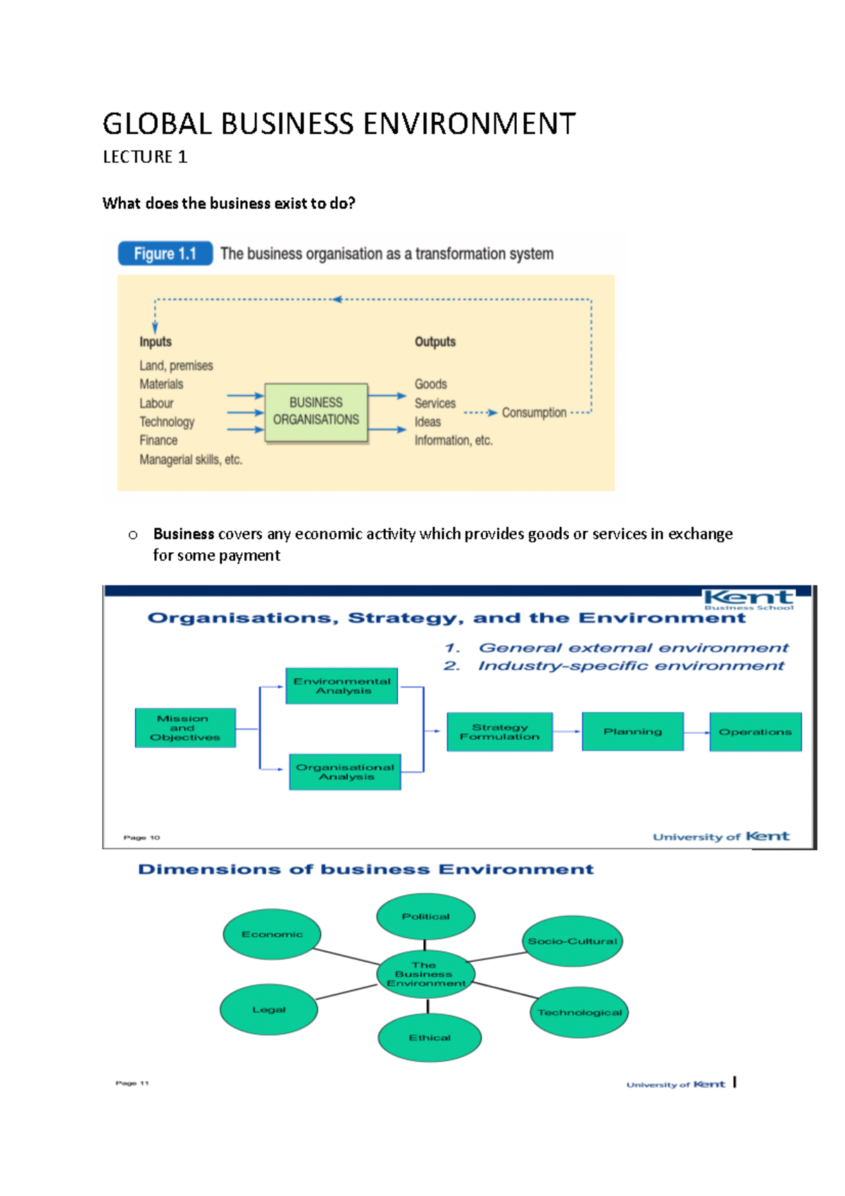 Global Business Environment - GLOBAL BUSINESS ENVIRONMENT LECTURE 1 ...