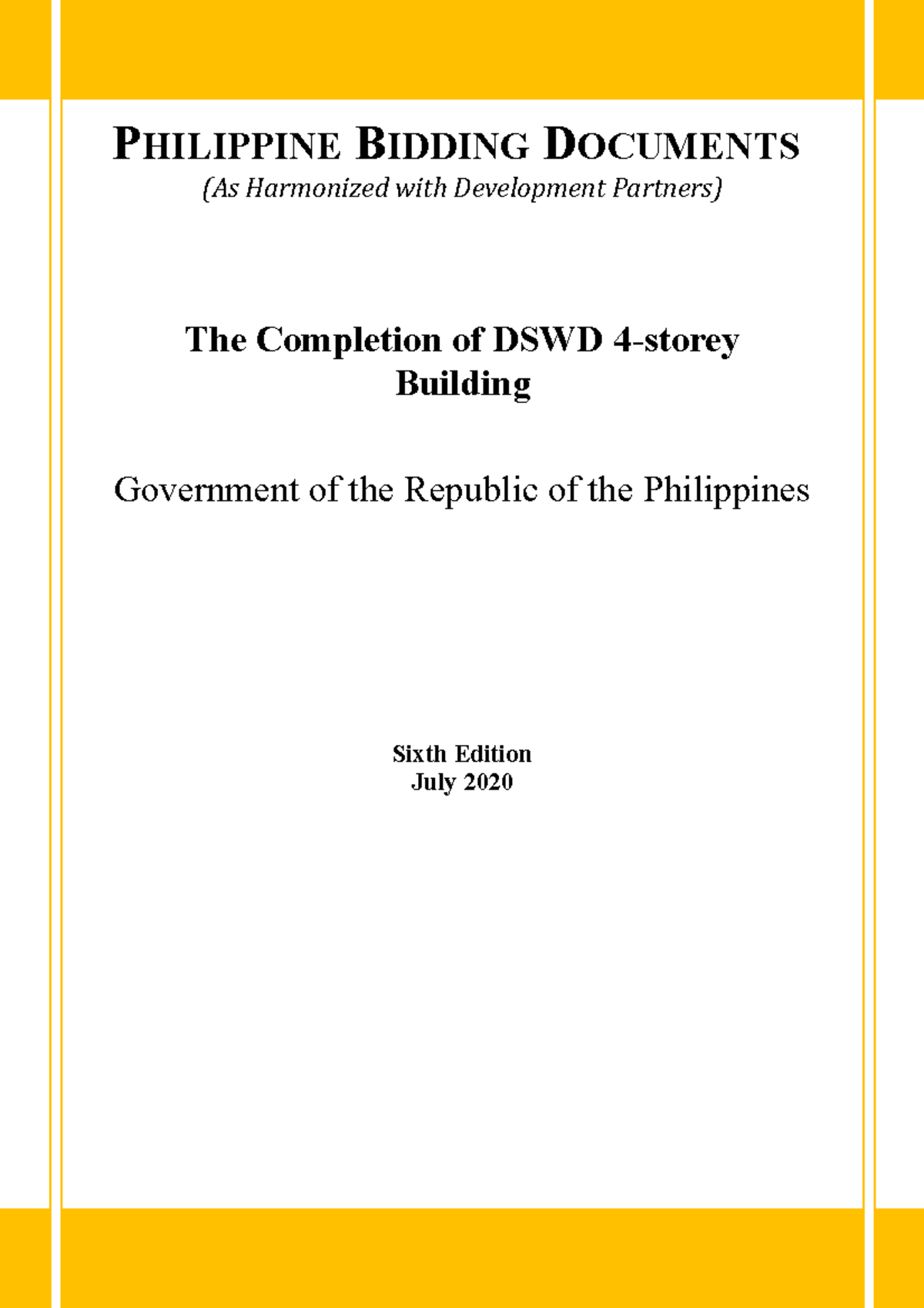 Simplified 6th Edition of PBDs for the Procurement of Infrastructure ...