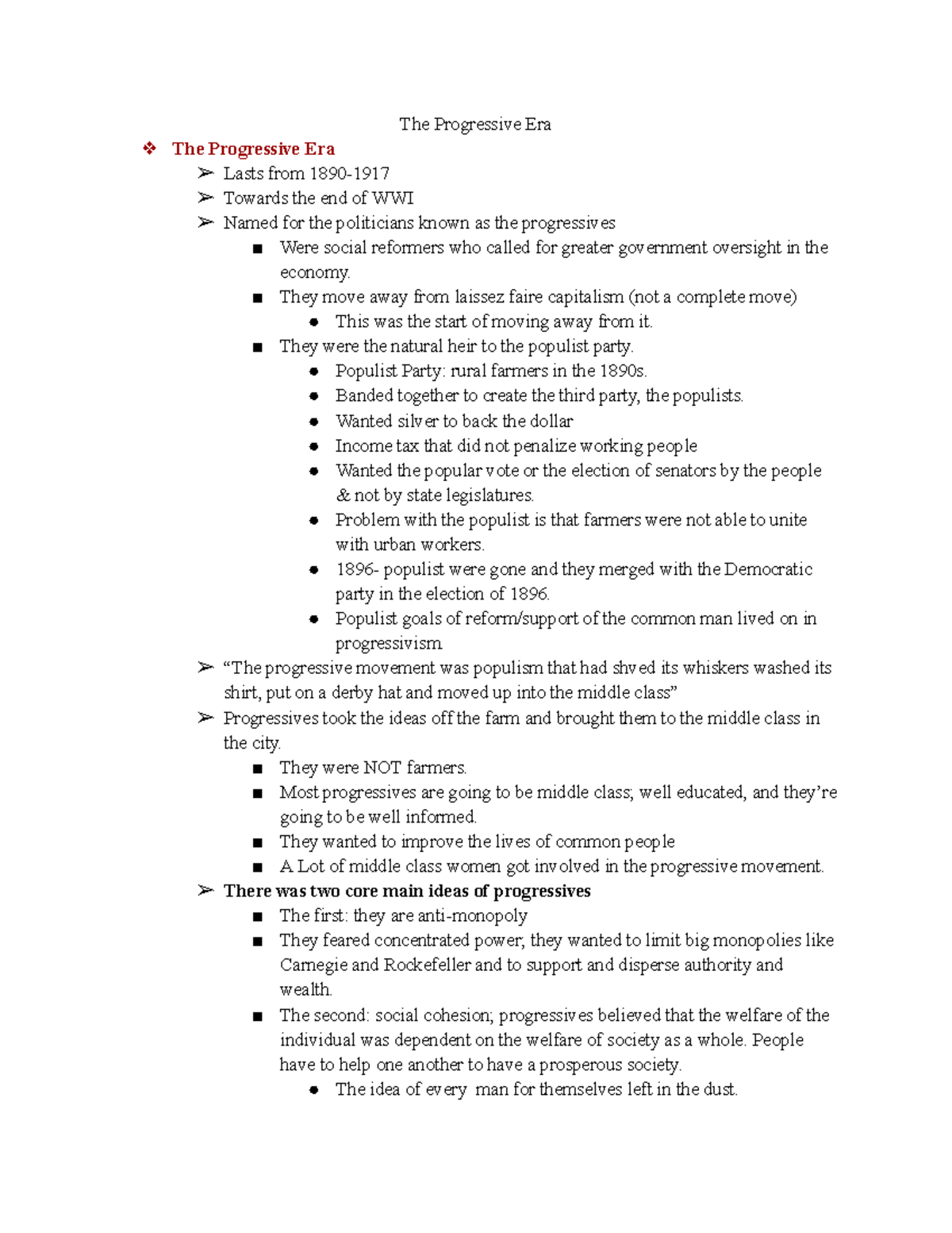 The Progressive Era - US History - The Progressive Era The Progressive ...