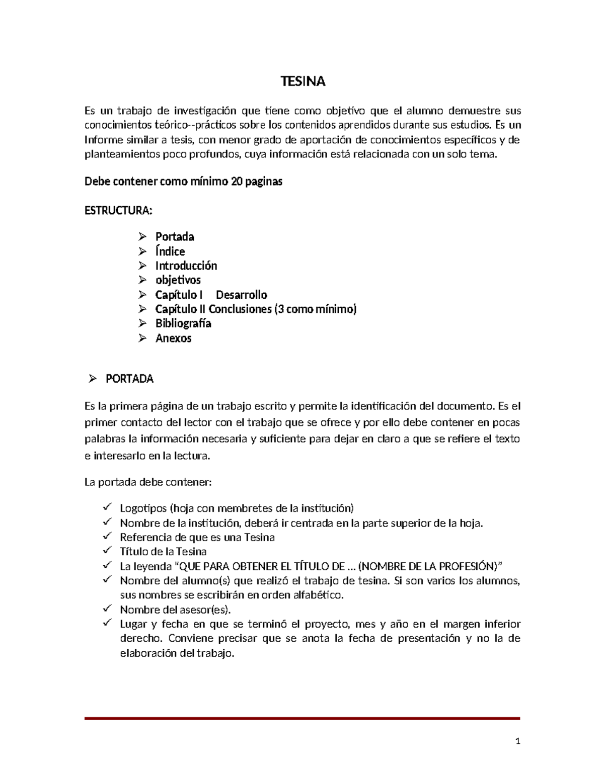 Ejemplo de elaboración y estructura de una tesina - TESINA Es un ...