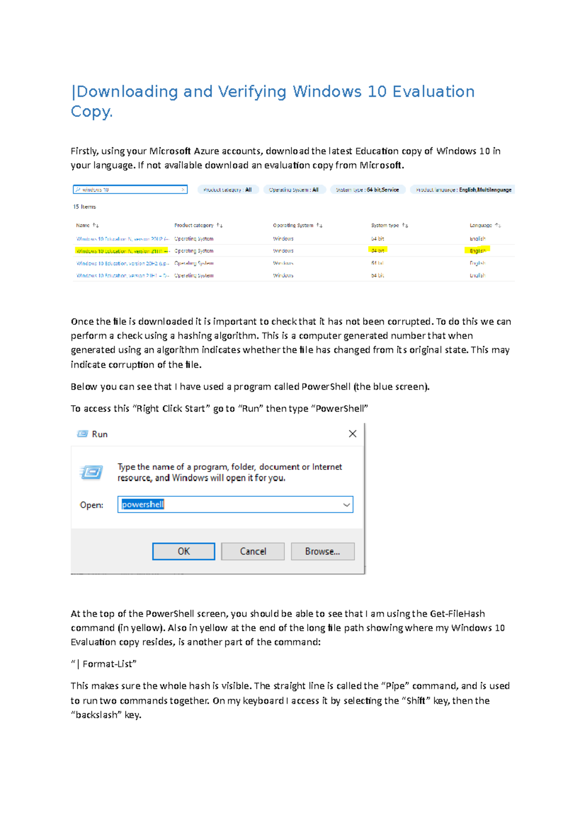 Lab - Virtual Box and Windows 10 Download and Install - |Downloading and Verifying Windows 10 ...