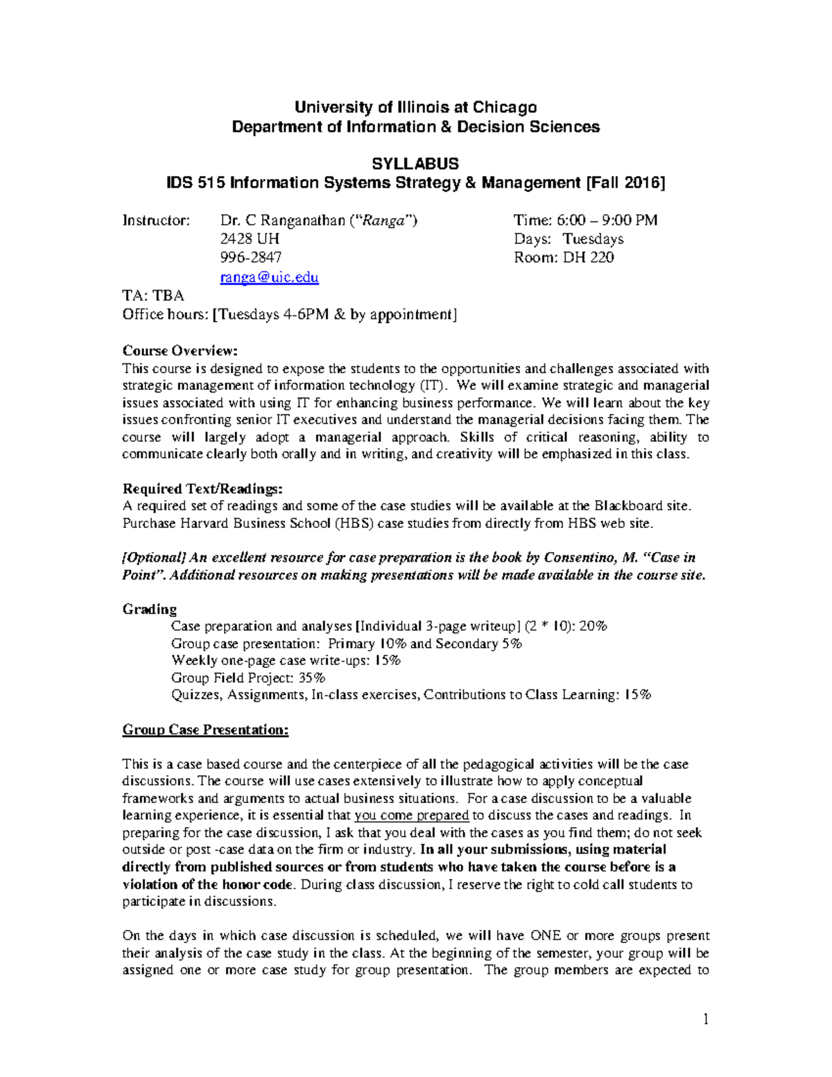 515 syllabus Fall 2016 - IDS 515 - UIC - Studocu