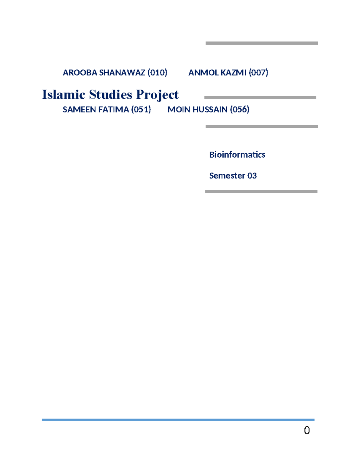 Islamiatproject - Its an islamiat project - AROOBA SHANAWAZ (010) ANMOL ...