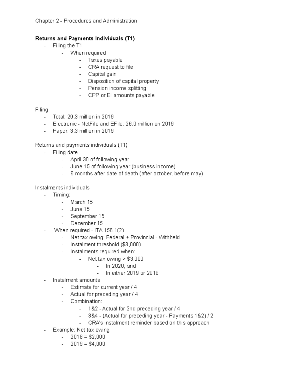 Chapter 2 - Lecture and textbook notes - Returns and Payments ...