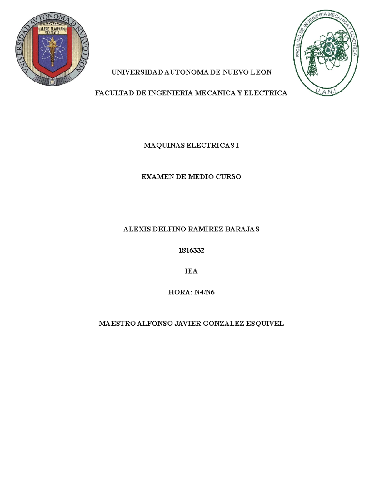 ME Exámen medio curso - Examen de máquinas eléctricas con alfonso ...