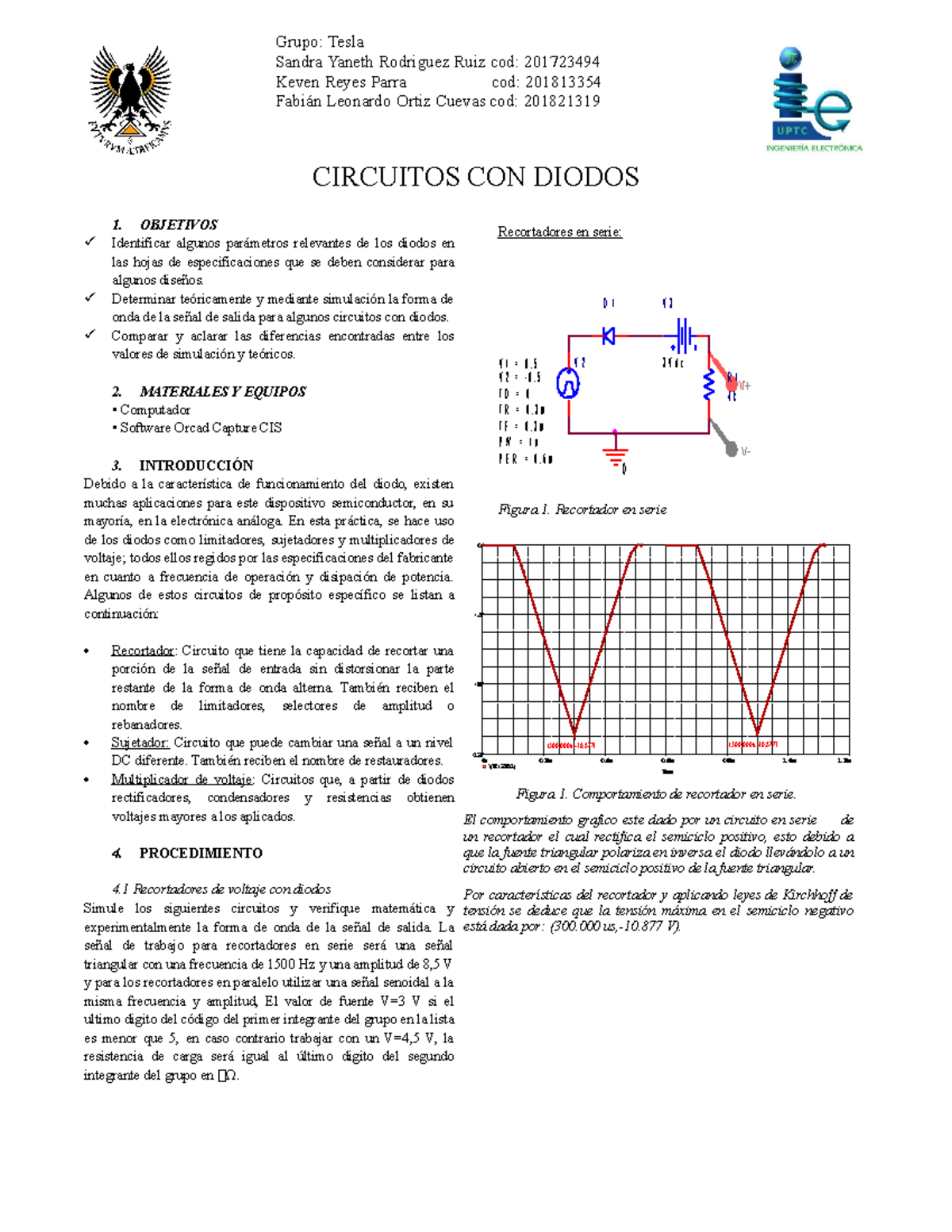 2020-2 Guia 4. Circuitos con diodos - Sandra Yaneth Rodriguez Ruiz cod: 201723494 Keven Reyes ...