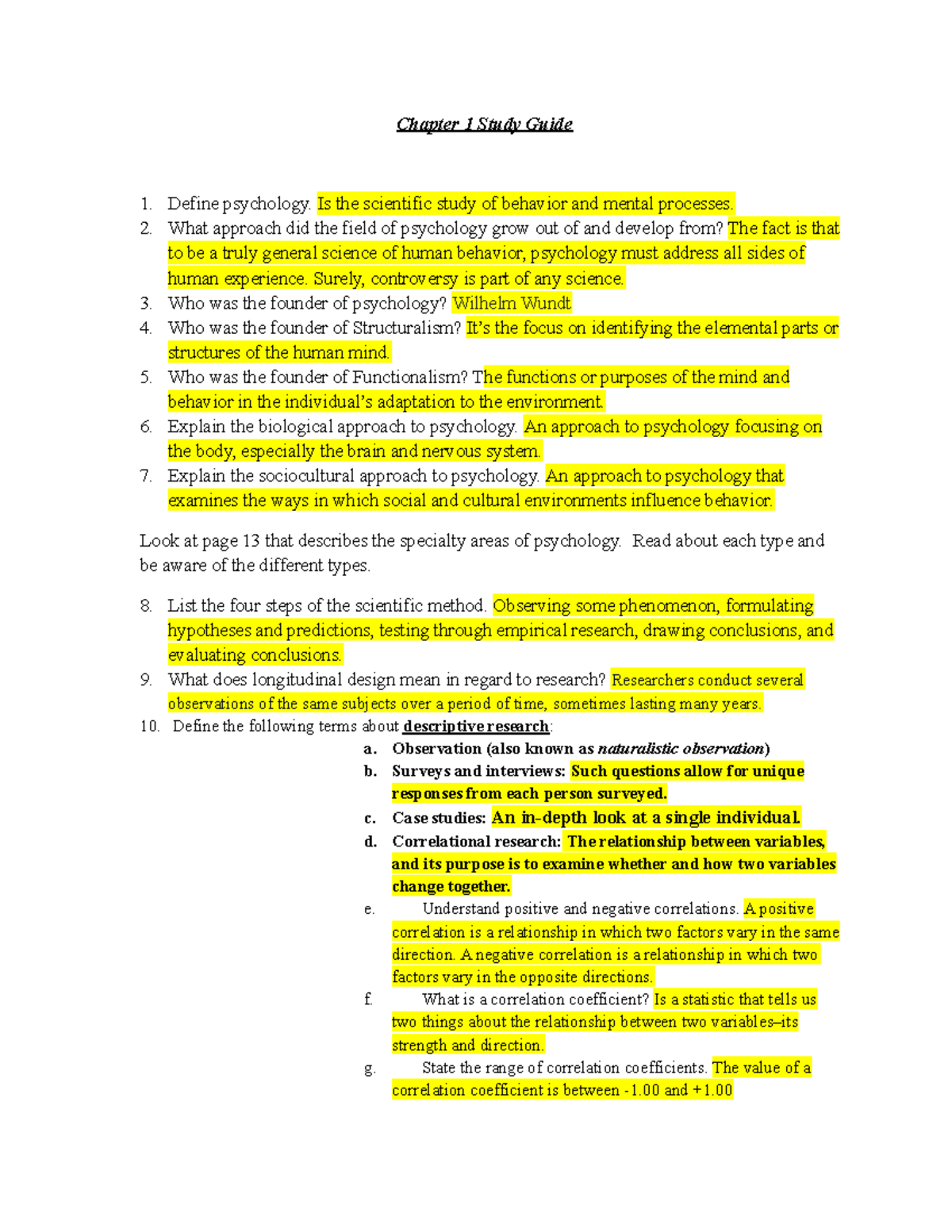 Chapter 1 Study Guide, spring 23 - Chapter 1 Study Guide 1. Define ...