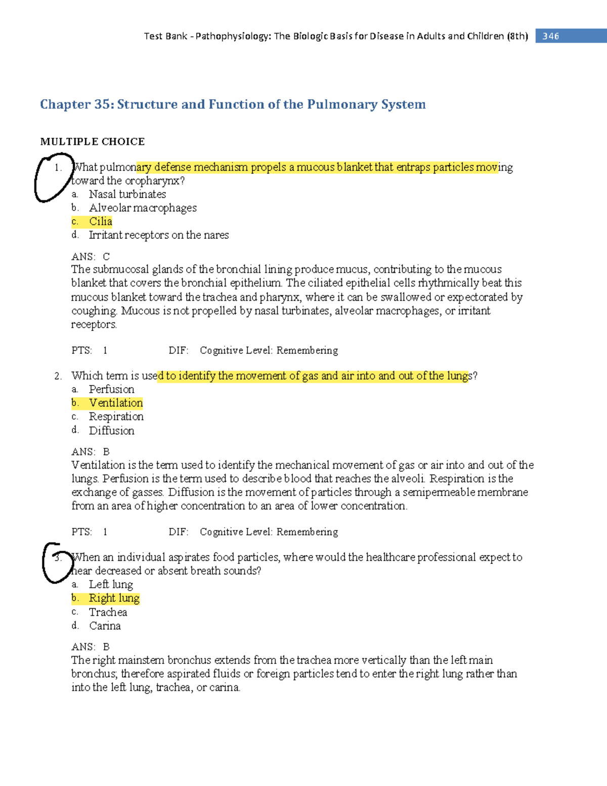 Respiratory - Hhhh - Chapter 35: Structure and Function of the ...