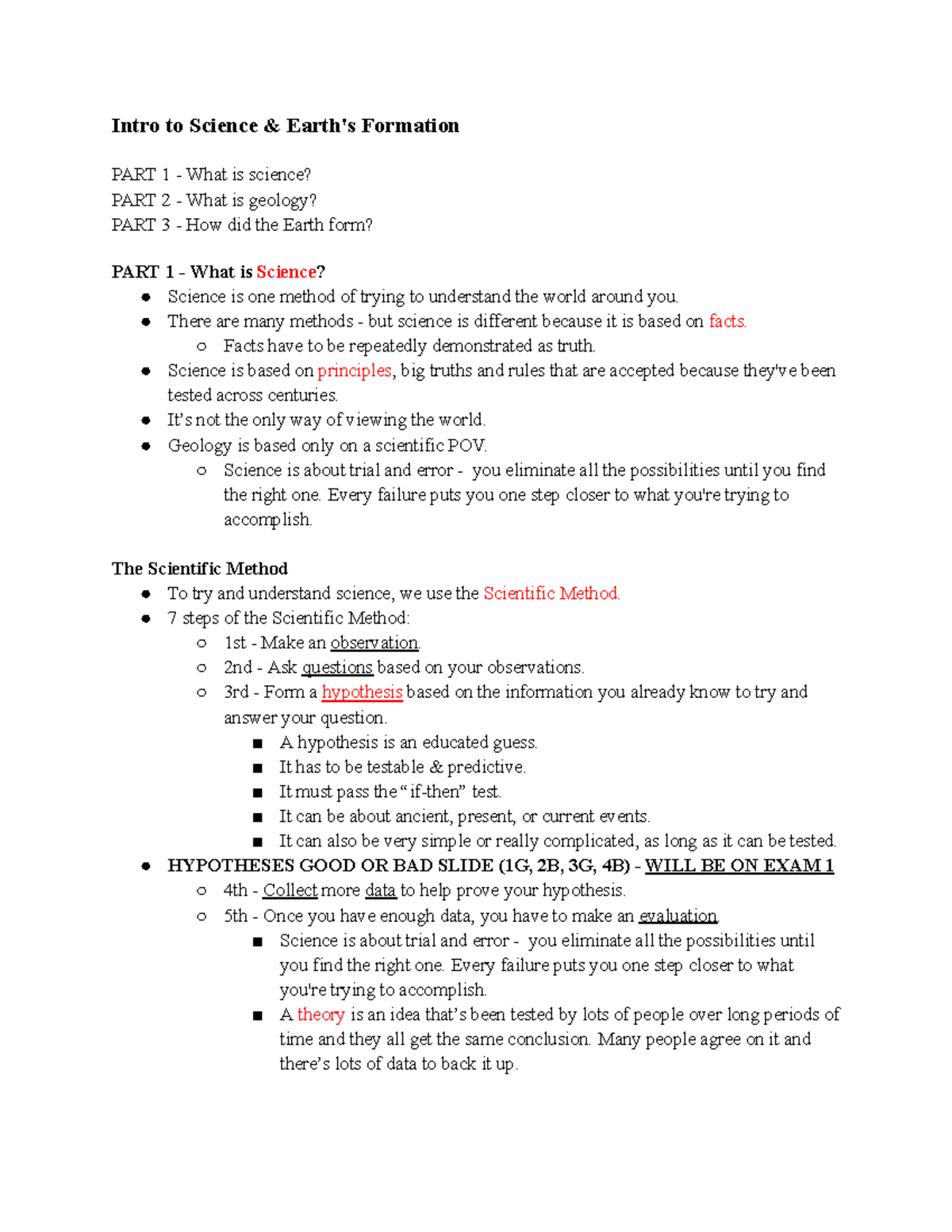Lecture 1 - Earth's Formation - Intro to Science & Earth's Formation ...