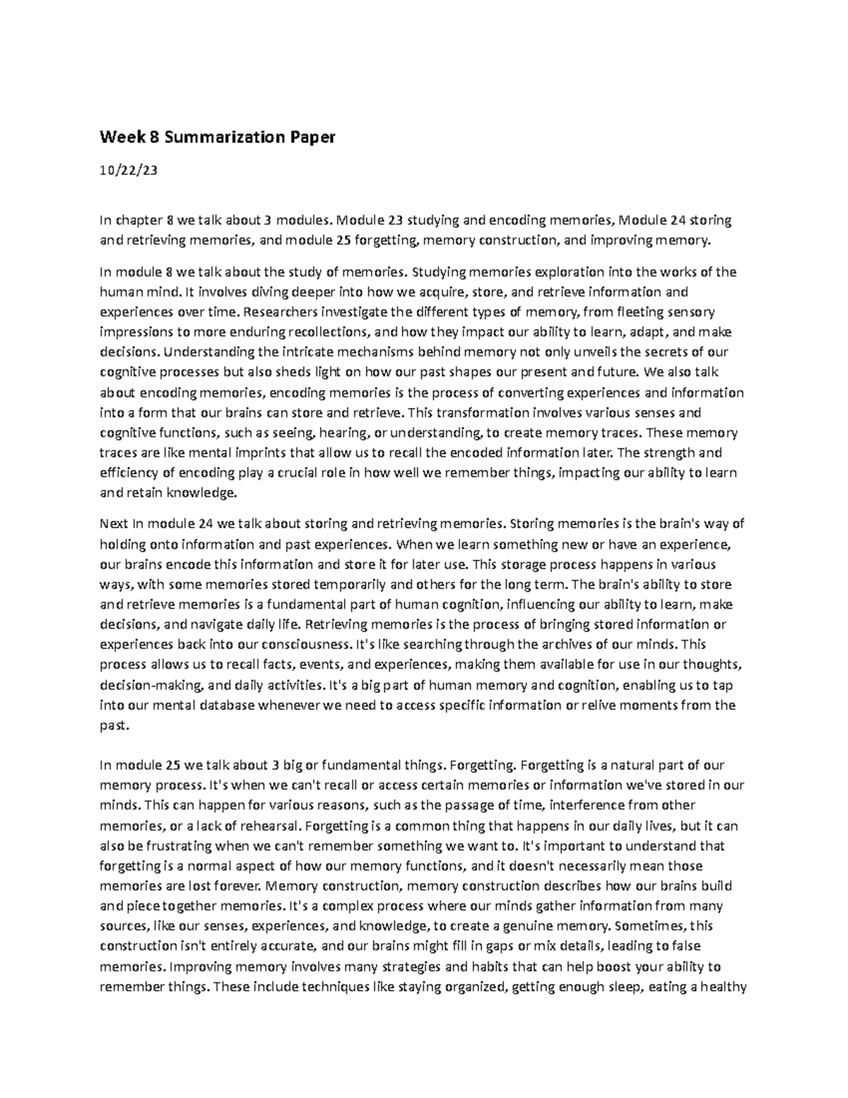 Week 8 Summarization Paper Week 8 Summarization Paper 10 22 In
