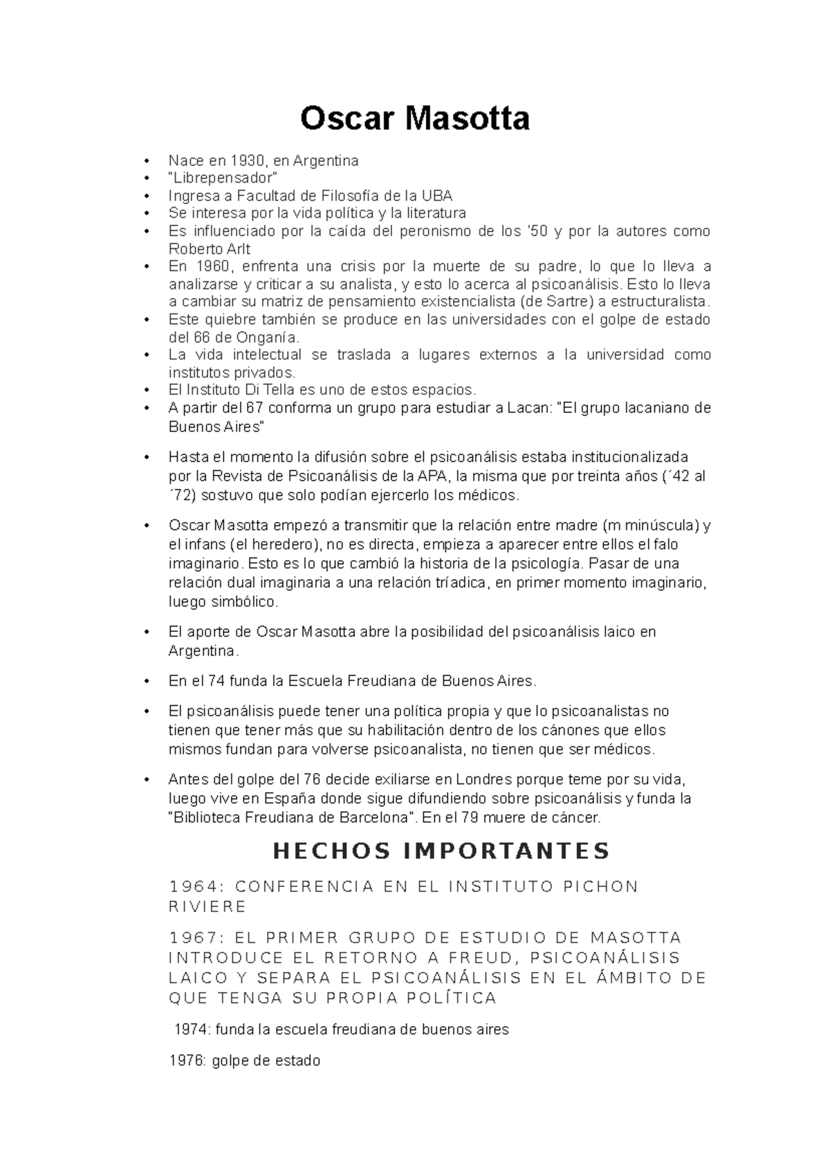 Oscar Masotta - apuntes - Oscar Masotta Nace en 1930, en Argentina ...