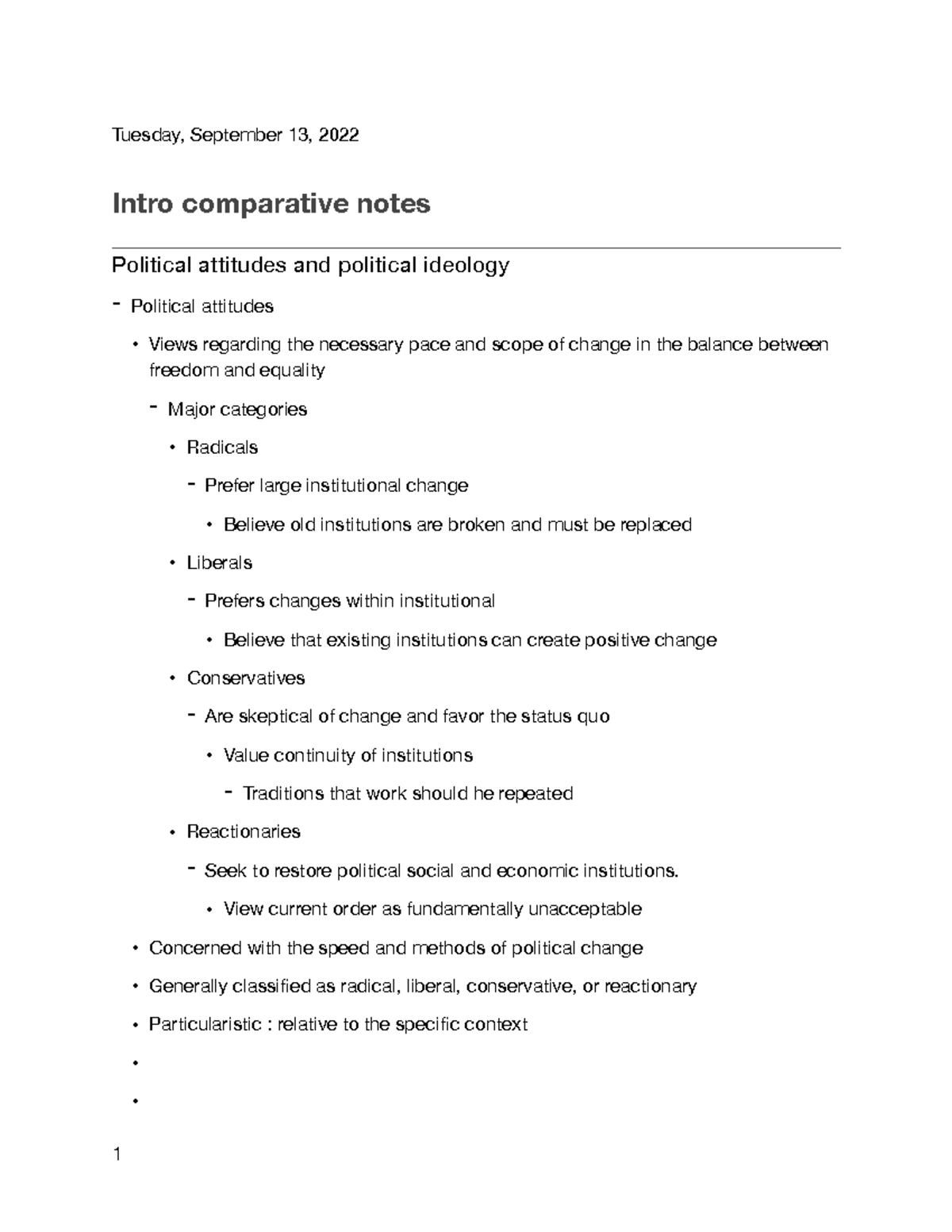 Comparative poltics notes sep 13,2022 - Tuesday, September 13, 2022 ...