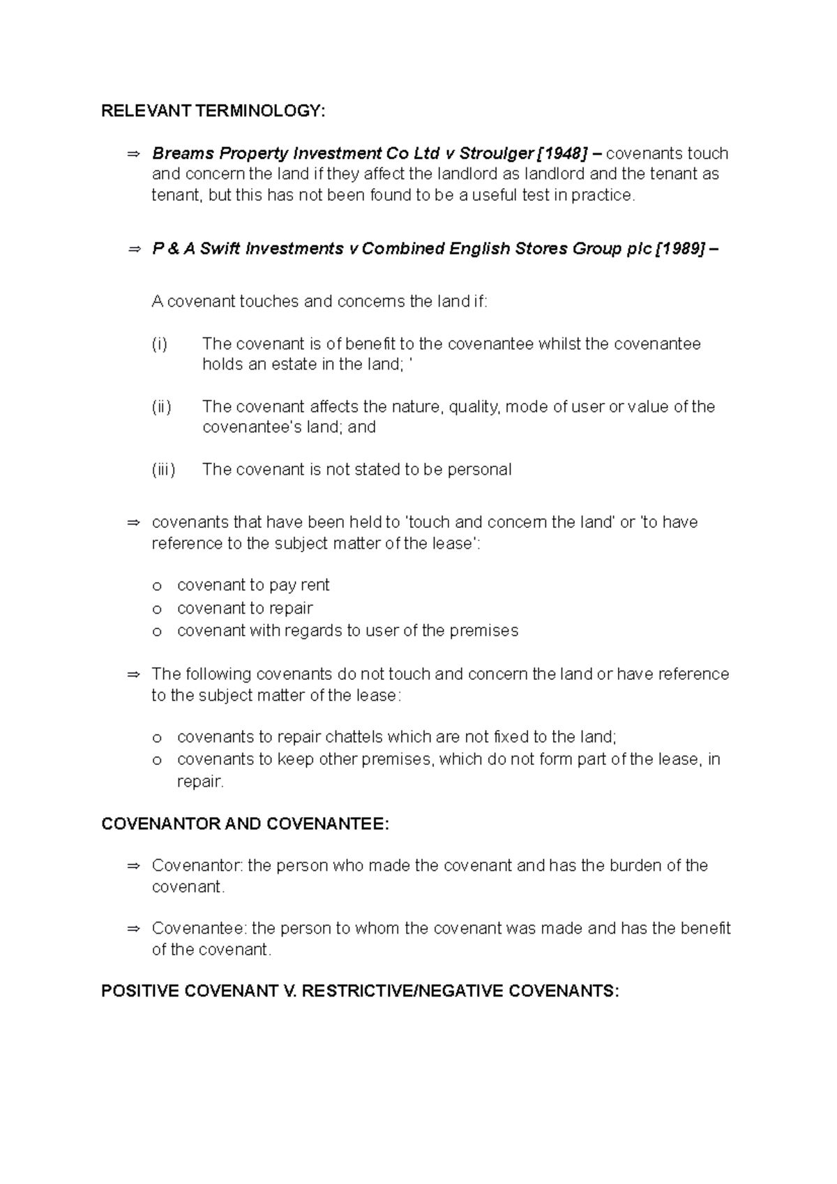 Upload 1 - Lecture Notes on Touch and Concern, Covenantor and ...