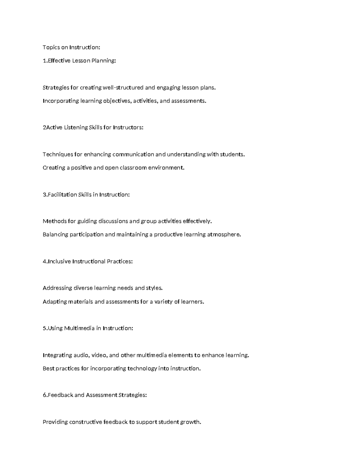 Topics-on-Instruction - Topics on Instruction: 1 Lesson Planning ...