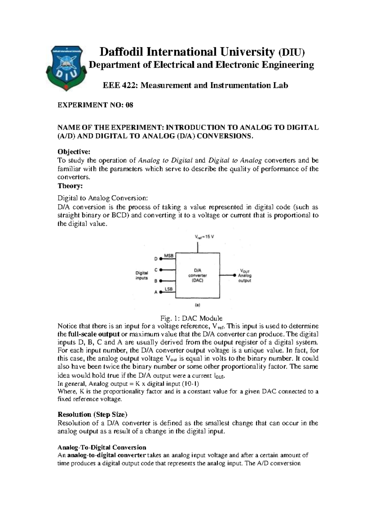 Exp. 08 - gdytdytd - Daffodil International University (DIU) Department of Electrical and ...
