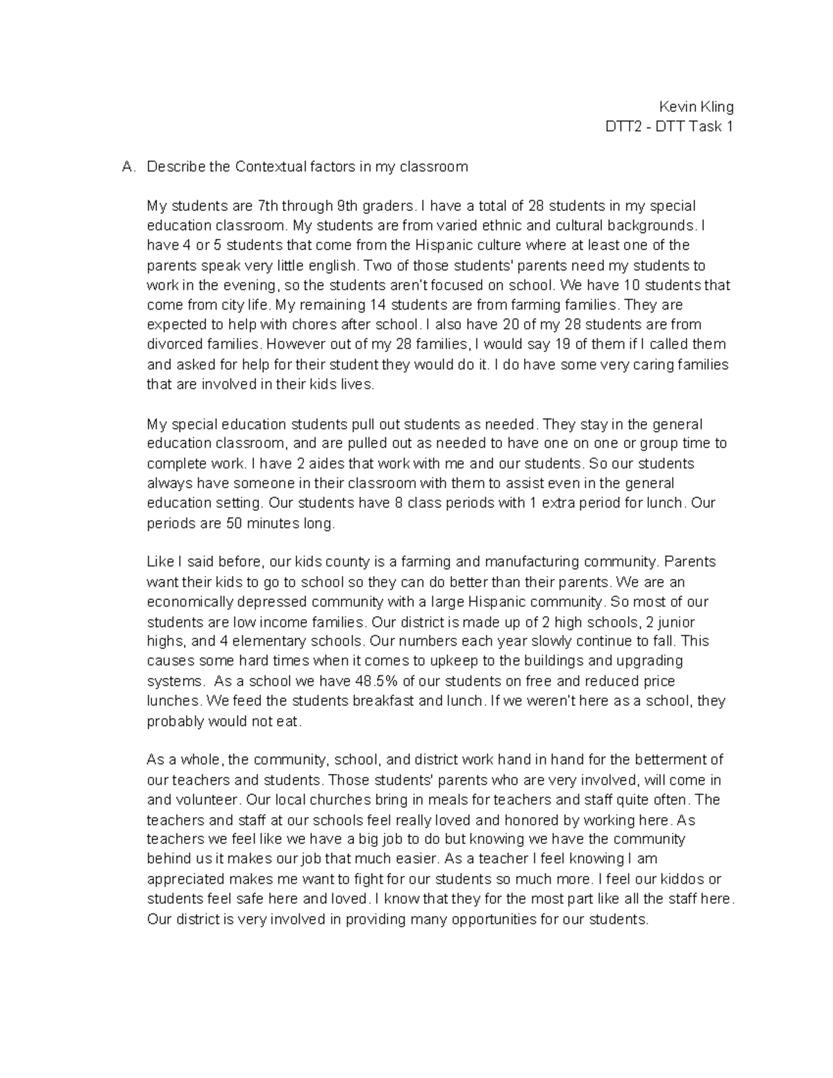 DTT2 - DTT Task 1 - Coursework - Kevin Kling DTT2 - DTT Task 1 A ...