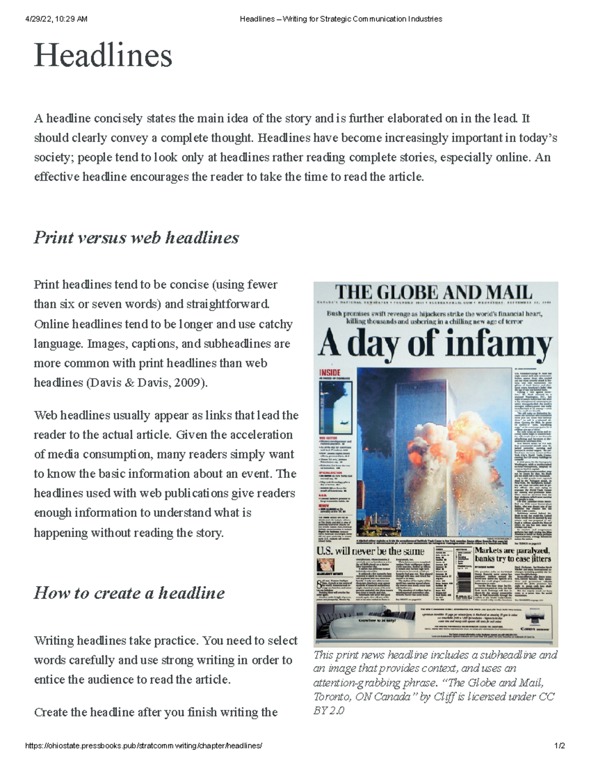 Headlines – Writing - The headline is very important in a news story ...