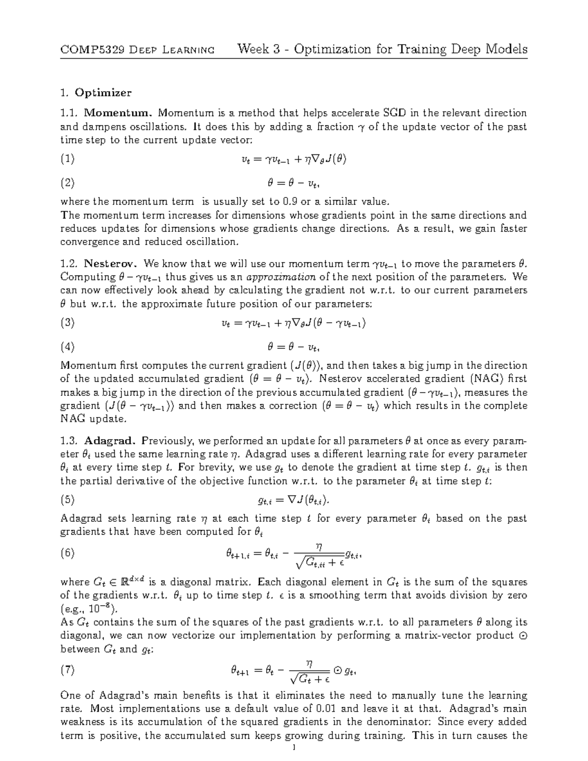 W3 - Notes - Lecture - COMP5329 Deep Learning Week 3 - Optimization for ...