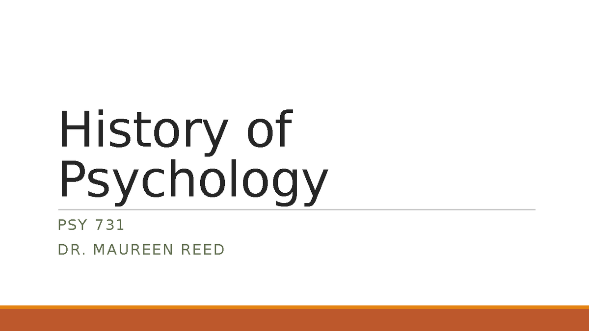 History and Theory of Psychology - Lecture Slides - 1 - 5 - History of ...