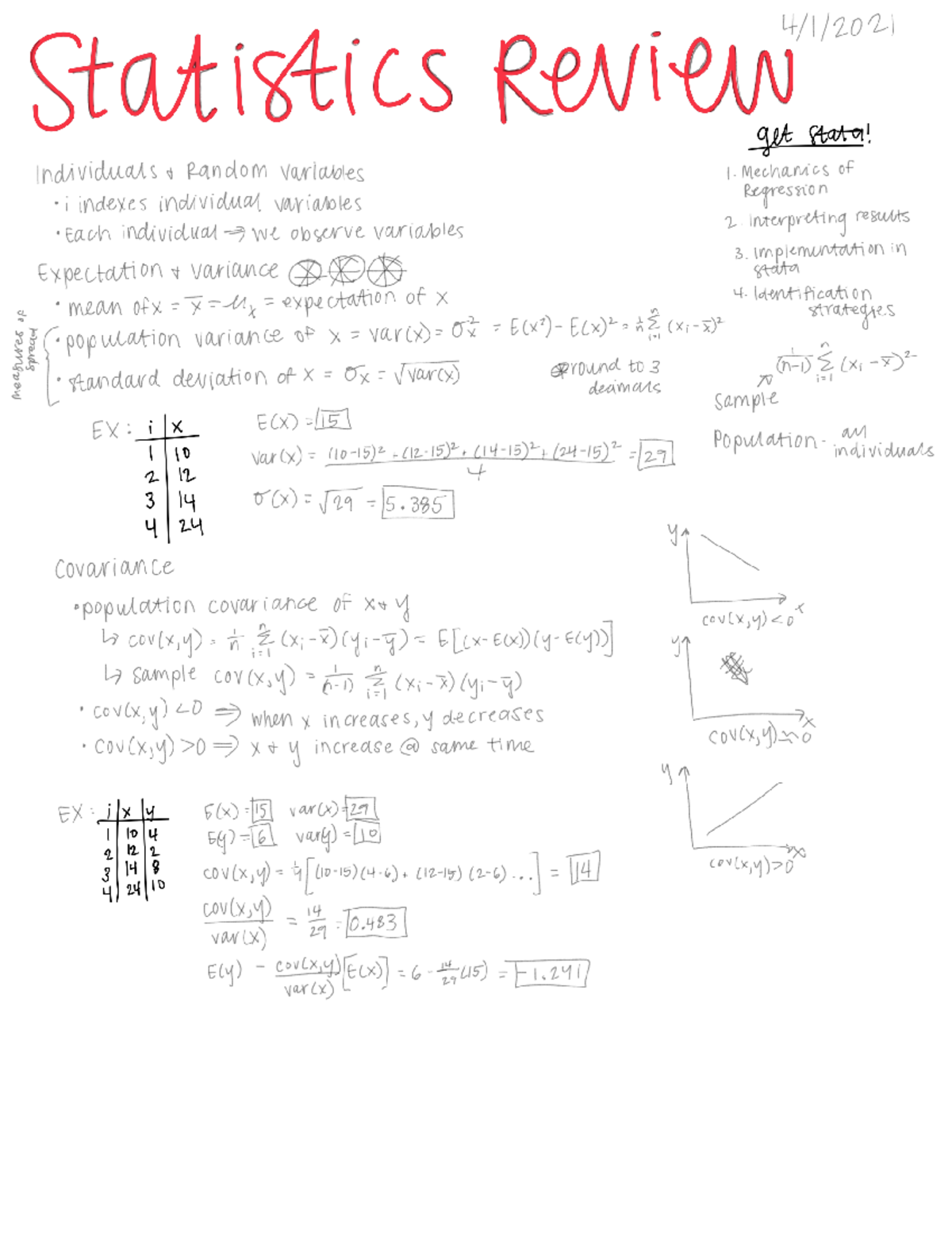 Stat Review - Prof. Gmeiner - Statistics Review get Stata! Individuals ...