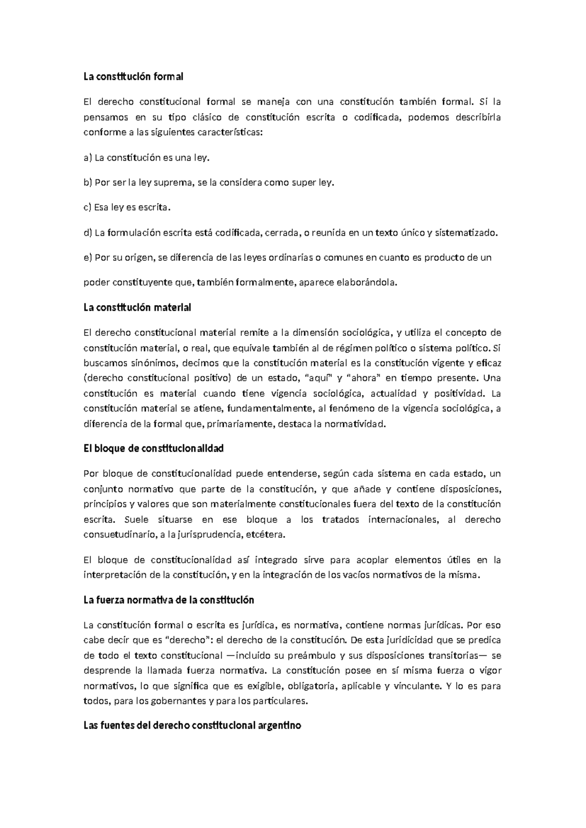 Resumen 01-03-2024 - La constitución formal El derecho constitucional ...