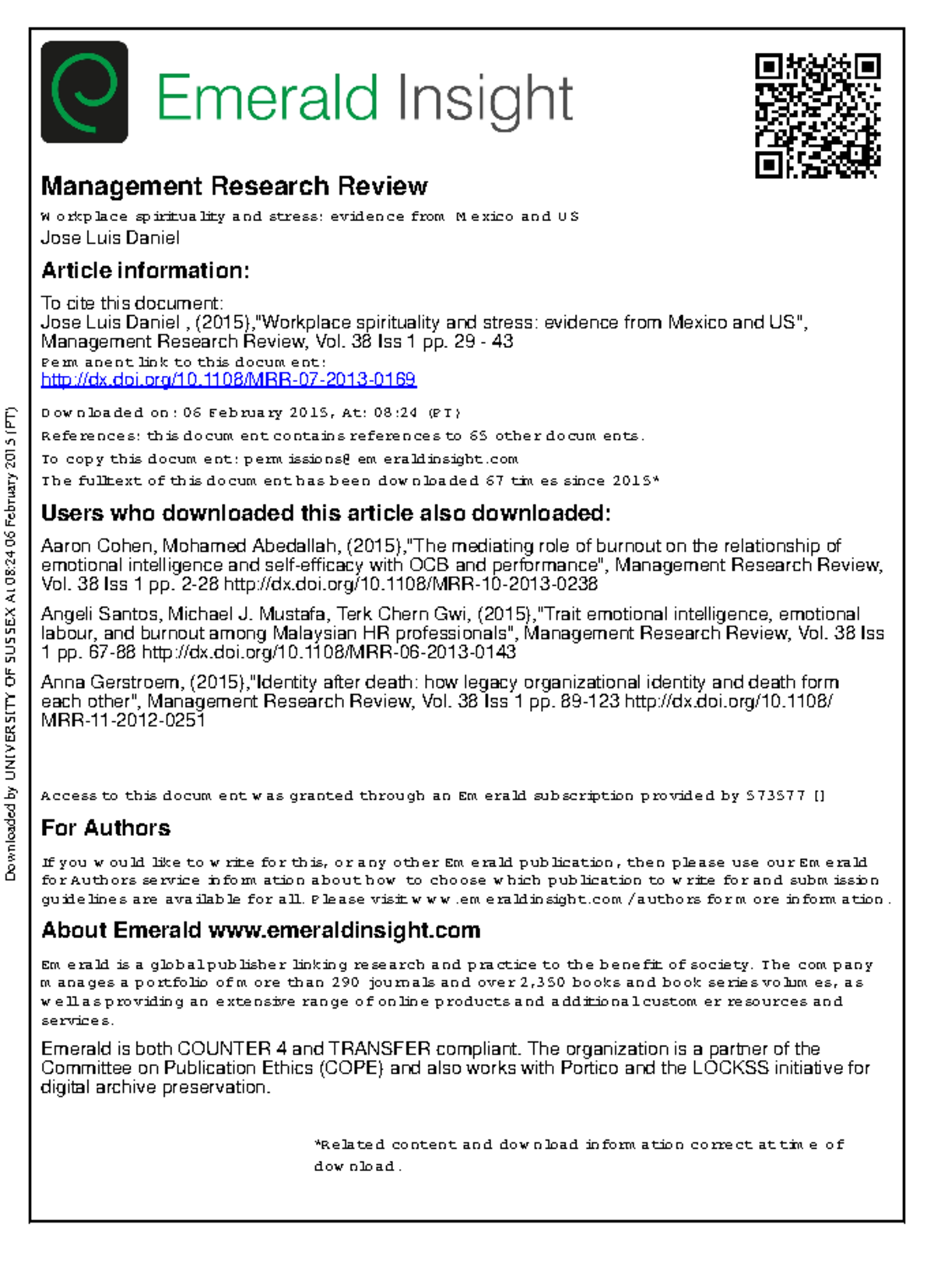 MRR 07 2013 0169 - good - Management Research Review ####### Workplace ...