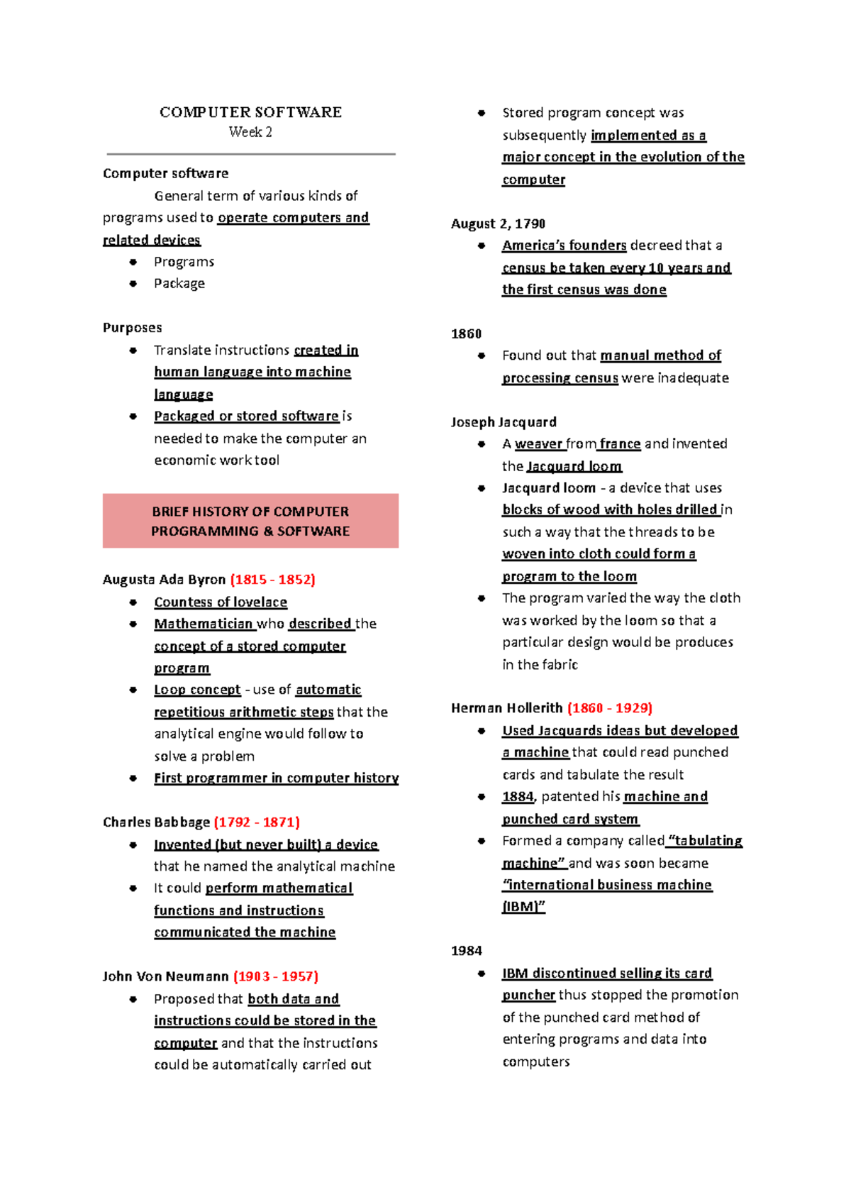 Computer Software - COMPUTER SOFTWARE Week 2 Computer software General ...