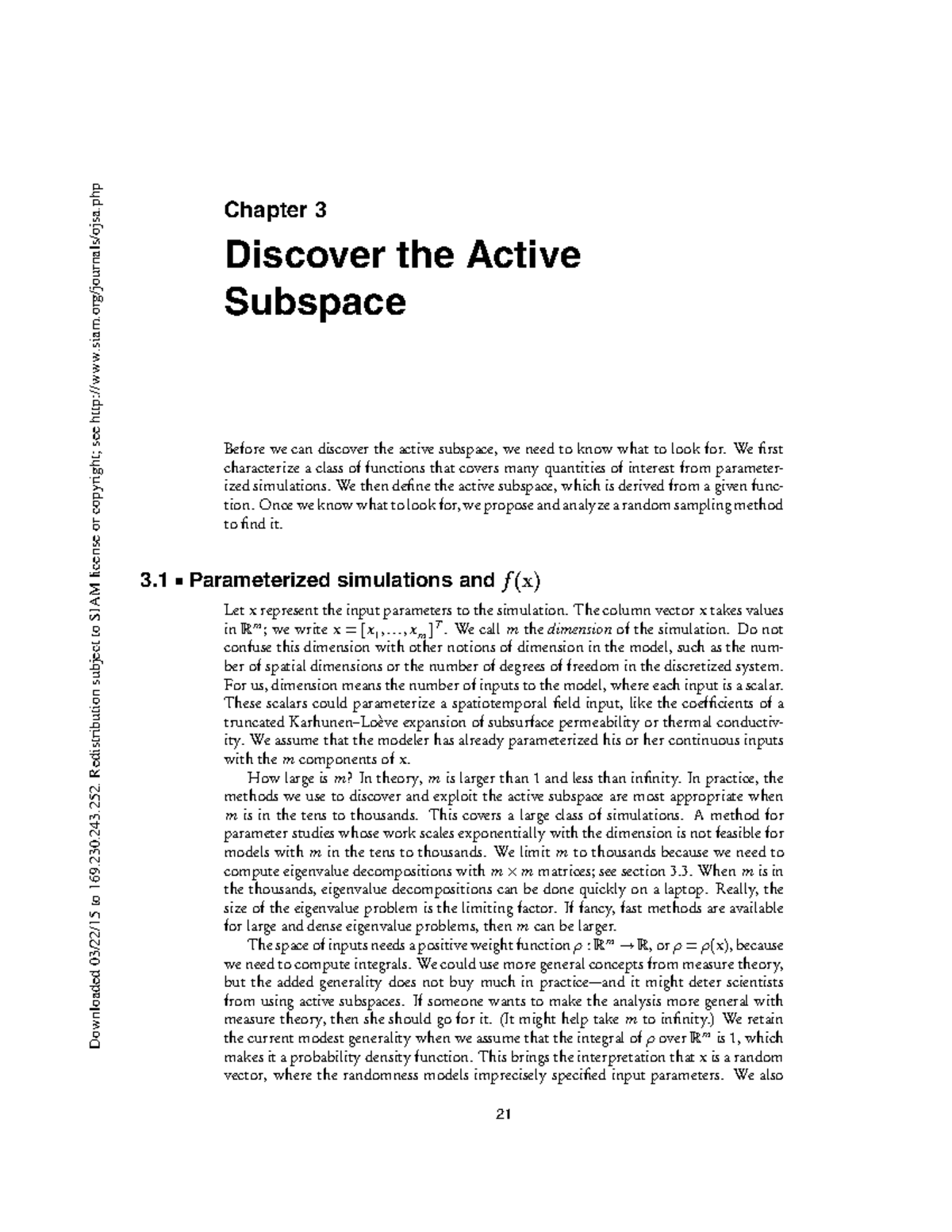 Chapter 3 - Optimización - Chapter 3 Discover the Active Subspace Before we can discover the ...