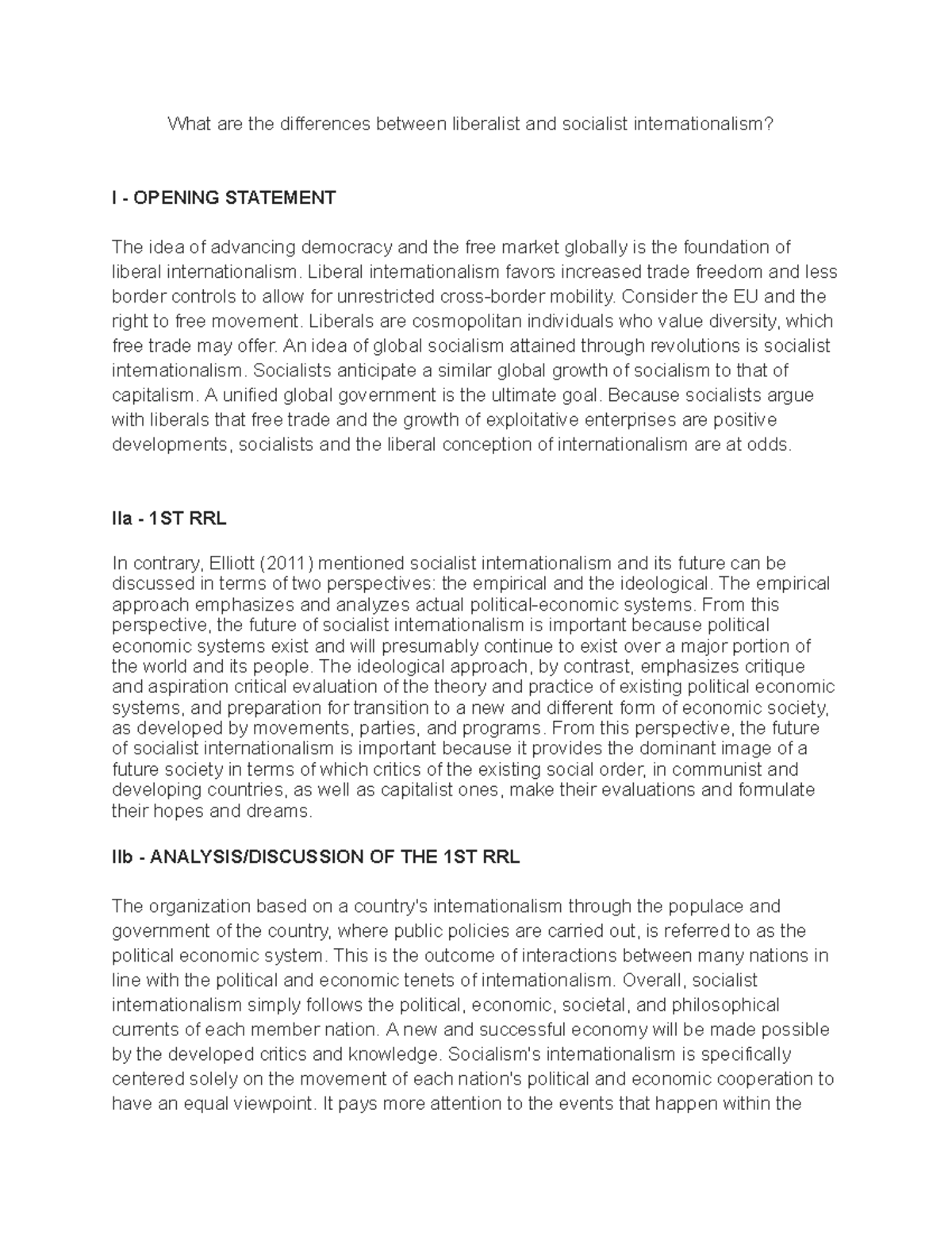 Rivera Forum#3 - N/A - What are the differences between liberalist and ...