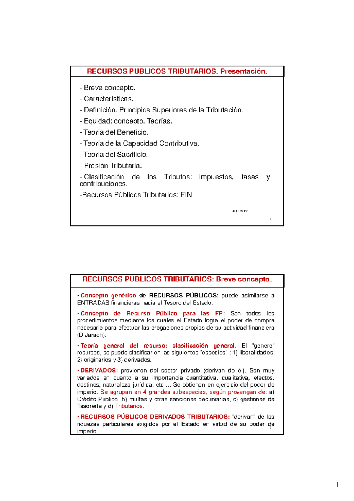 1 Recurso Público Tributario - 1 RECURSOS PÚBLICOS TRIBUTARIOS ...