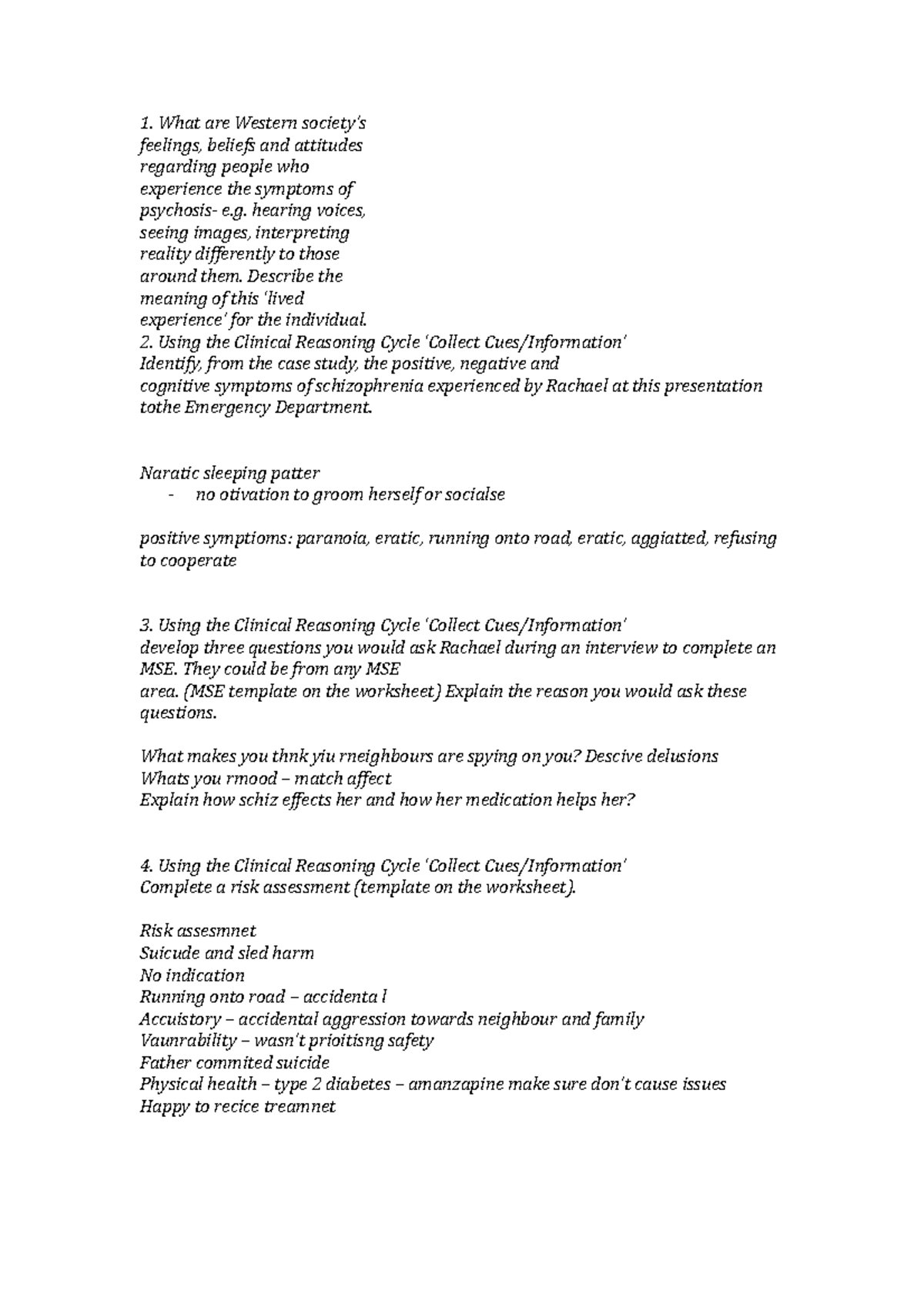 Racheal CASE Study - What are Western society’s feelings, beliefs and ...