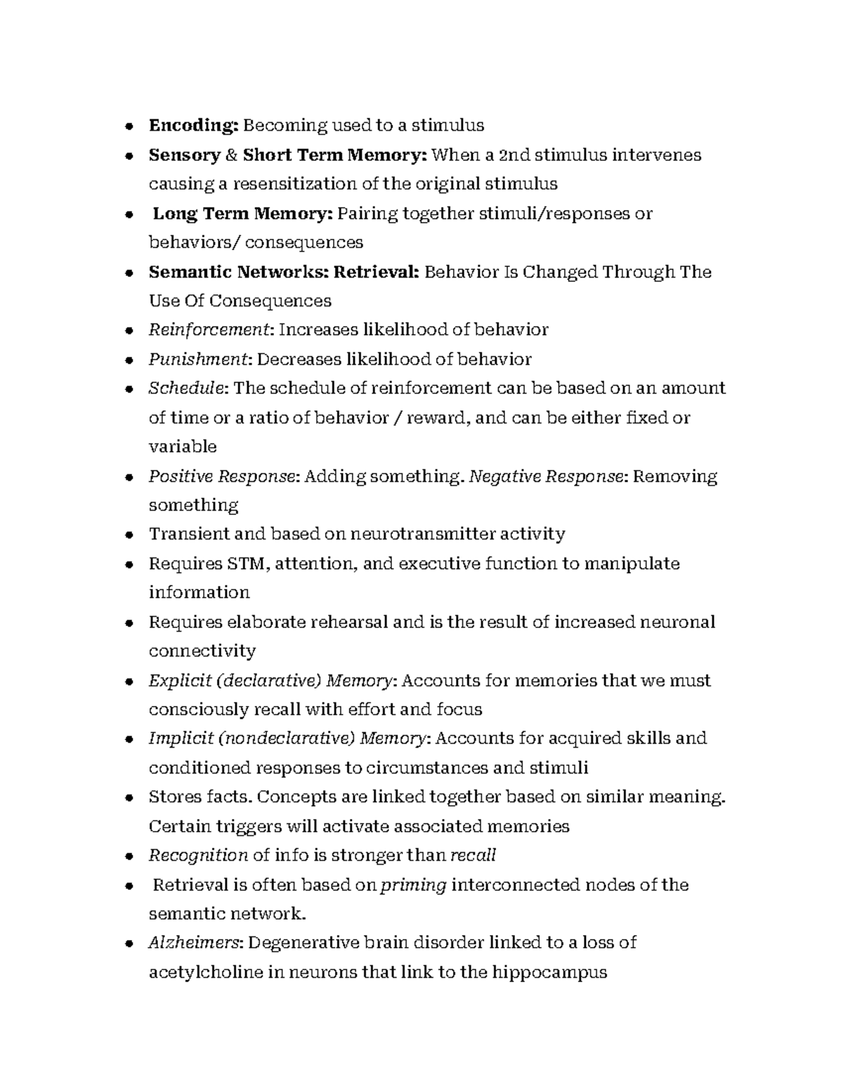 Auditory and memory lecture - Encoding: Becoming used to a stimulus ...
