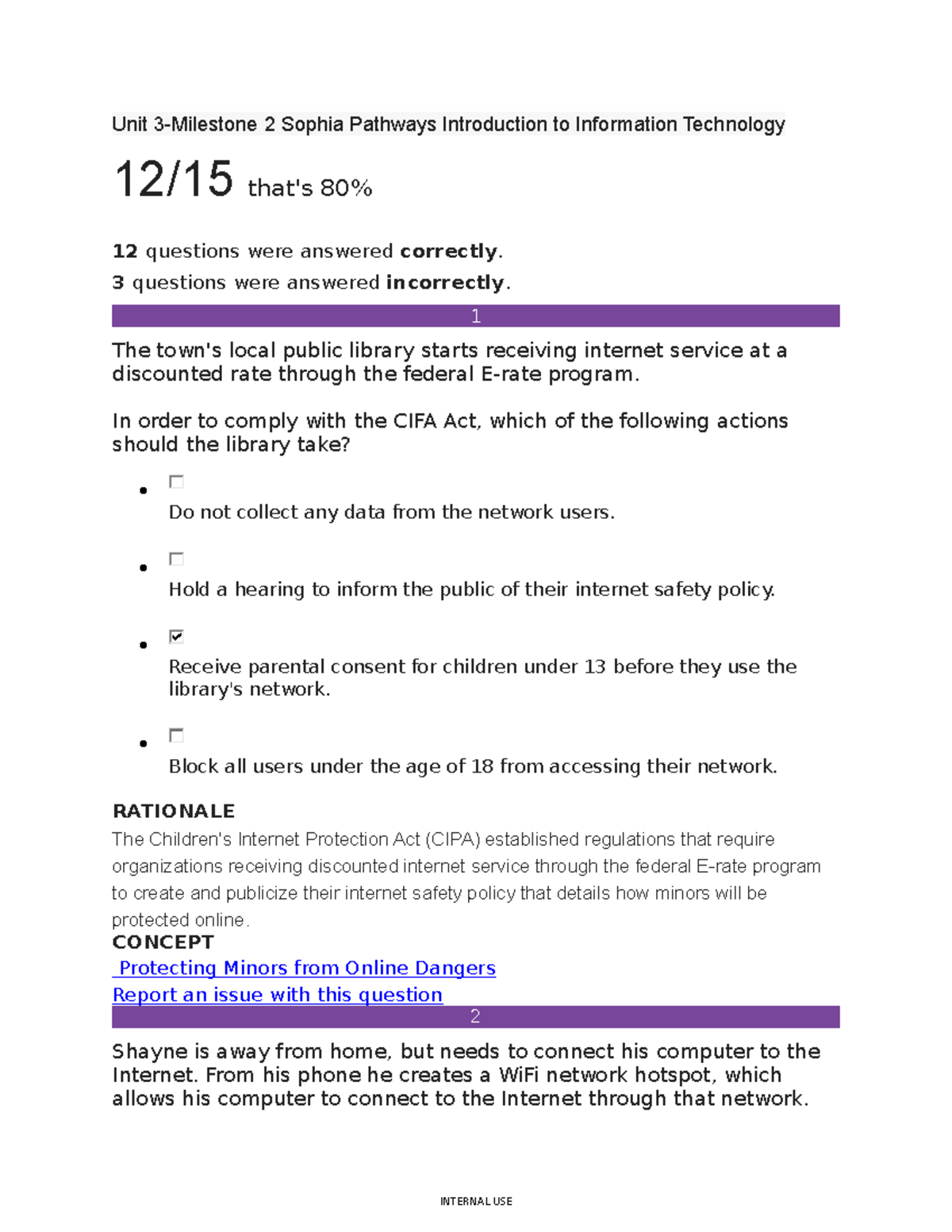 Unit 3 Milestone Sophia Pathways Introduction To Information Technology Unit 3 Milestone 2