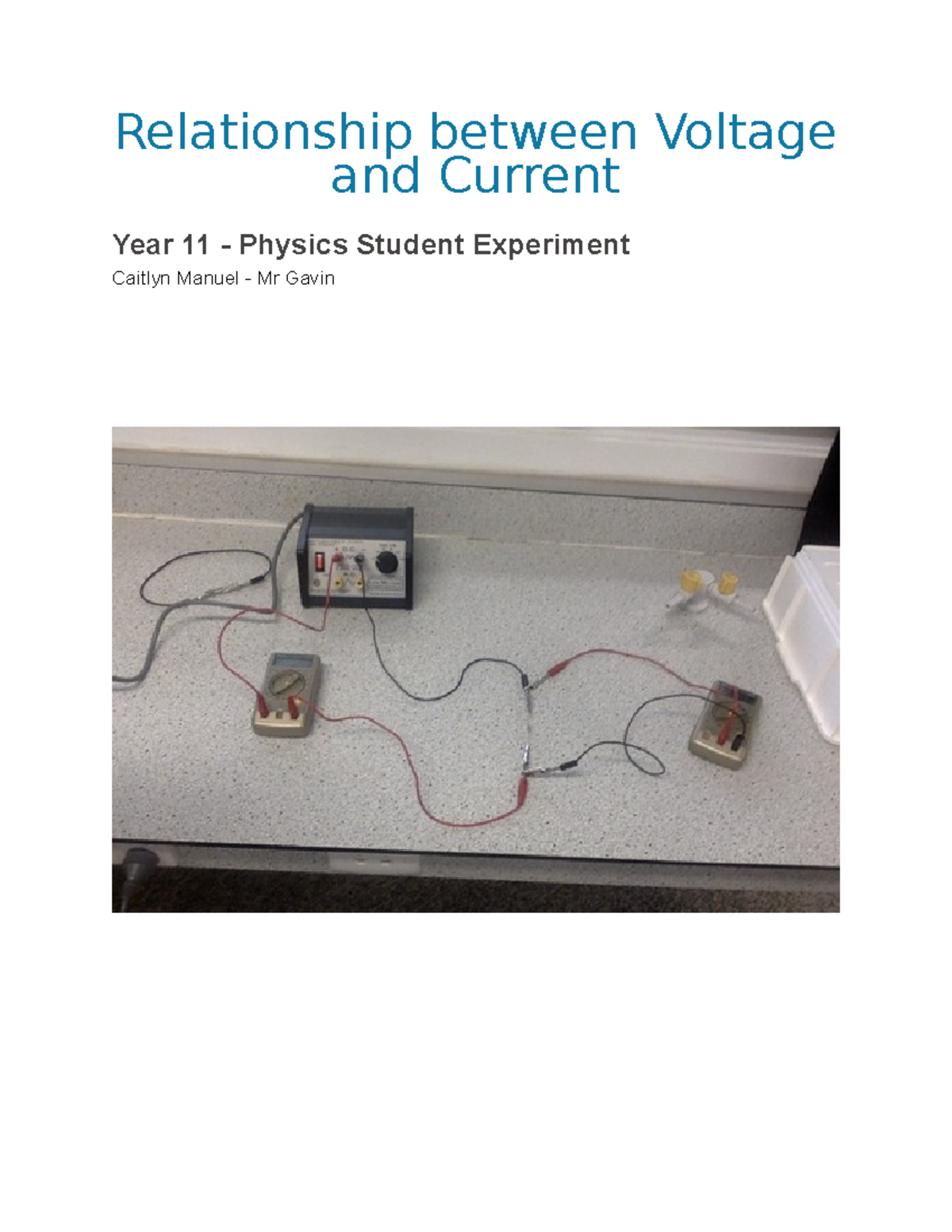 FA2 - 19 20 - student - Relationship between Voltage and Current Year ...