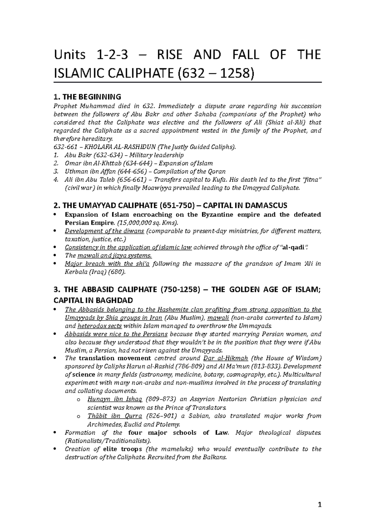 UNIT 1 2 3 - Alfred Kavanagh - Units 1-2-3 – RISE AND FALL OF THE ...