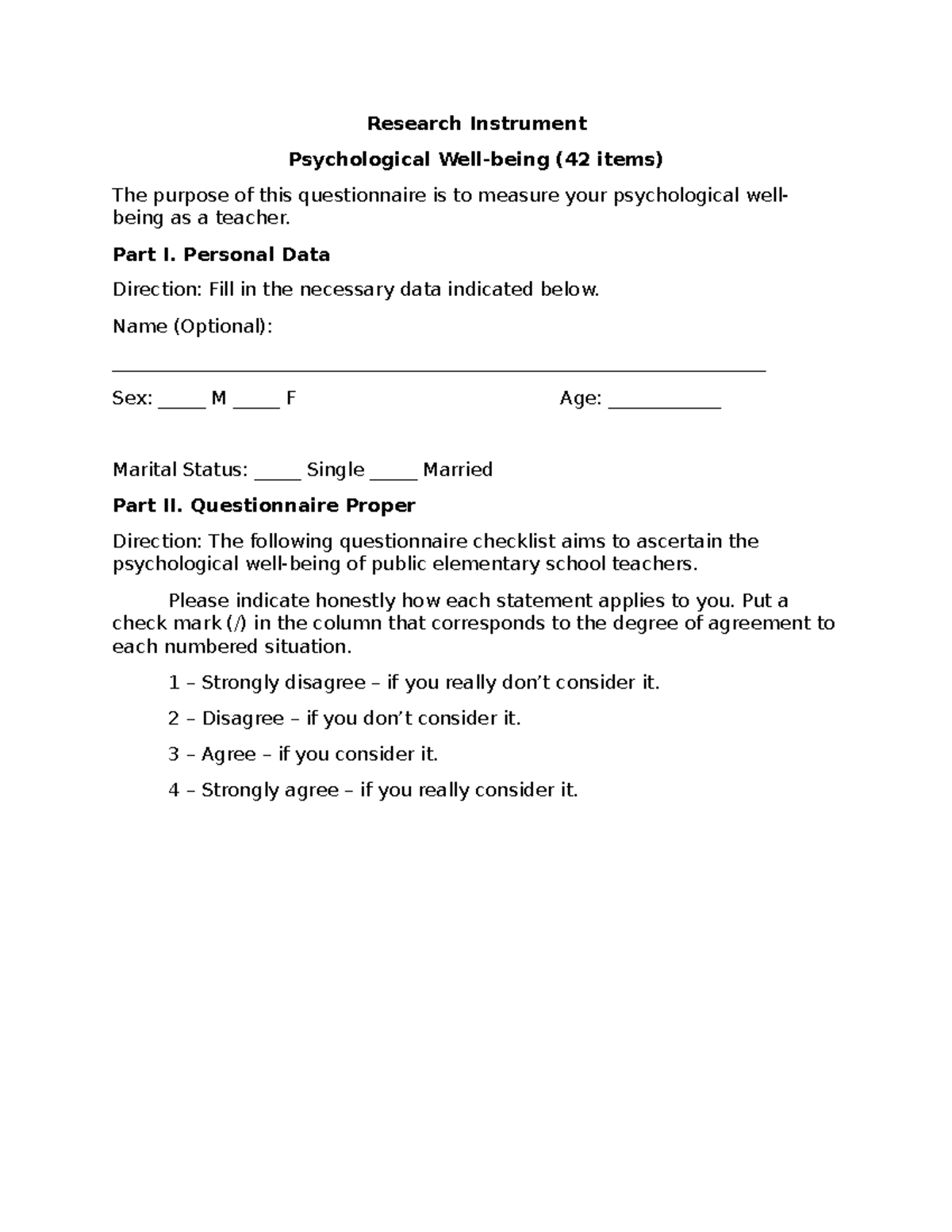 Our-Psychological-Well-being-research-instrument - Research Instrument ...