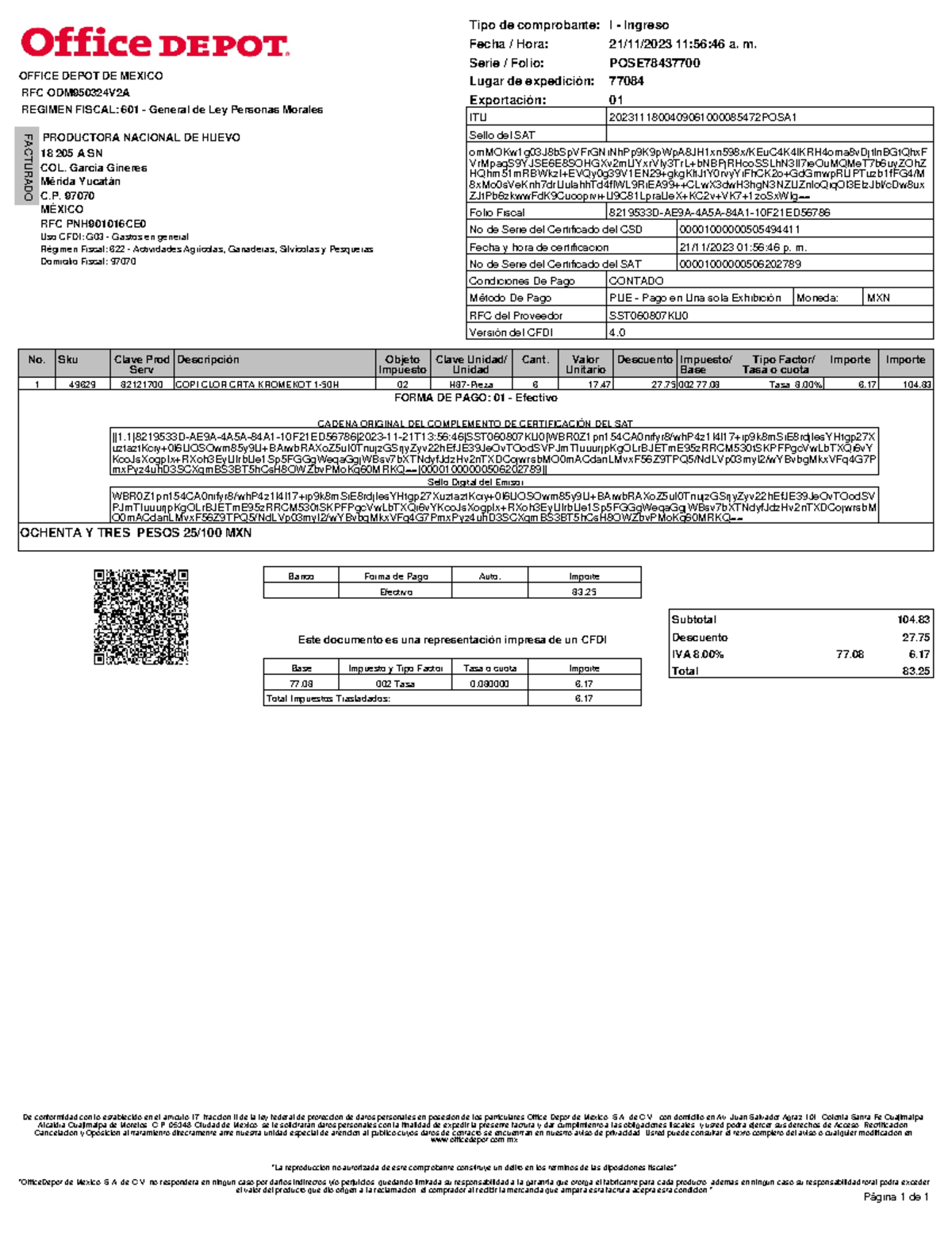 ODM950324 V2A 2023111800409061000085472 POSA - No. Sku Clave Prod Serv ...