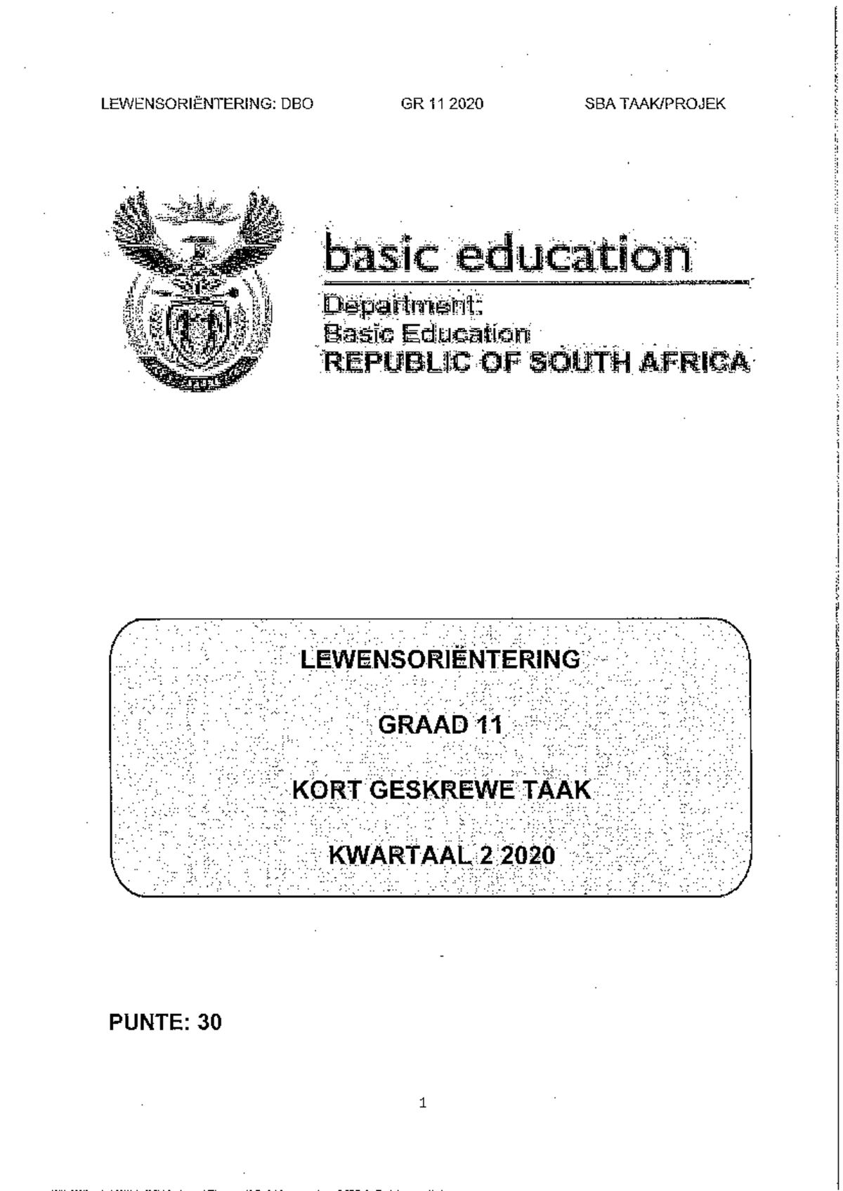 14-Augustus-Gr - Grade 11 LO - LEWENSORIENTERING: DBO GR 11 2020 SBA ...