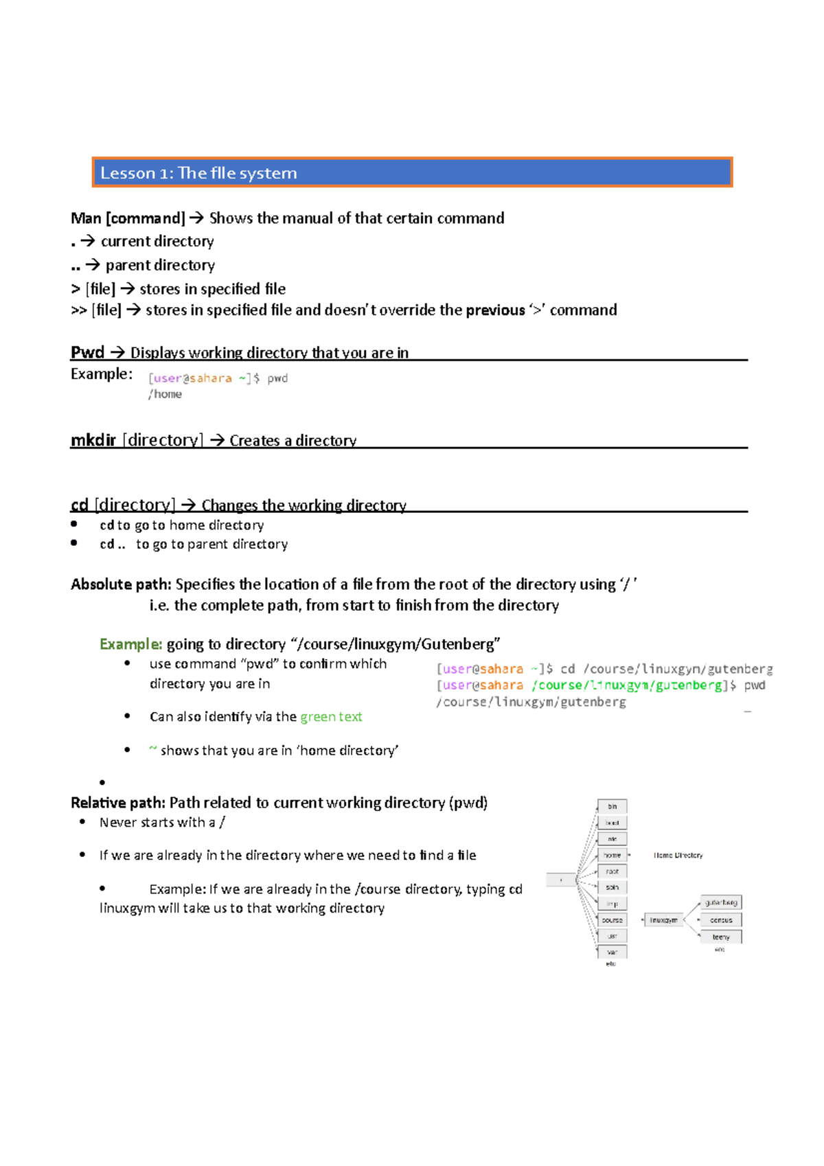 Web system - Lesson 1 and Lesson 2 tutorial hints/summary - Lesson 1 ...