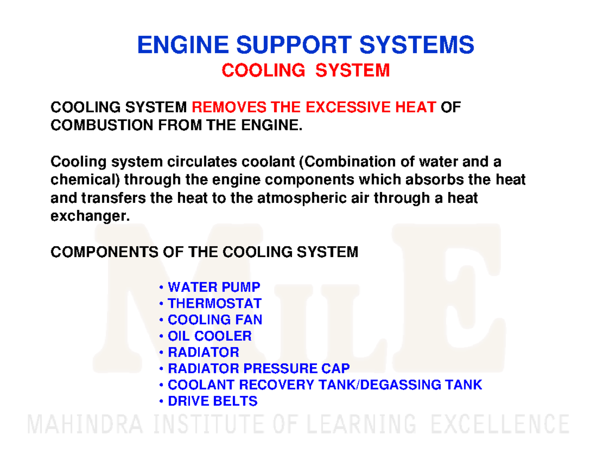 Automobile-basics-5 - Automobile-basics-5 - ENGINE SUPPORT SYSTEMS ...